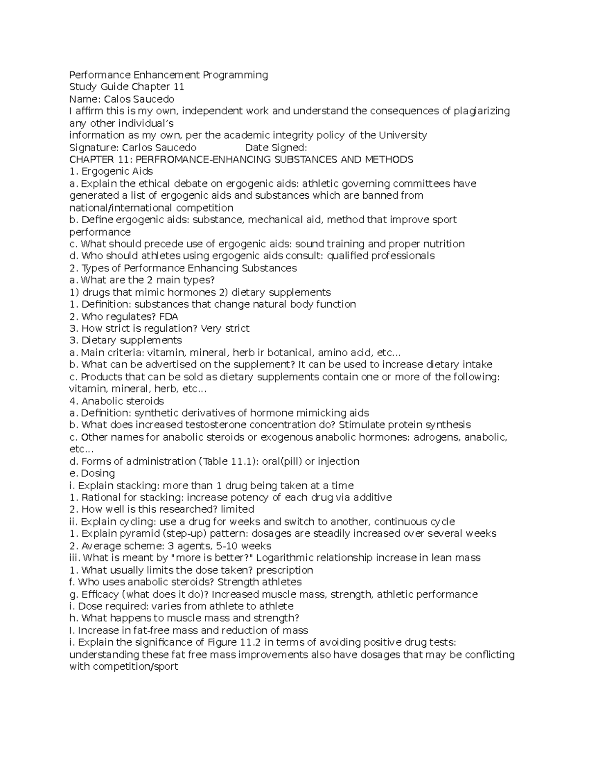 Ch.11 Study Guide PEP - Performance Enhancement Programming notes to ...