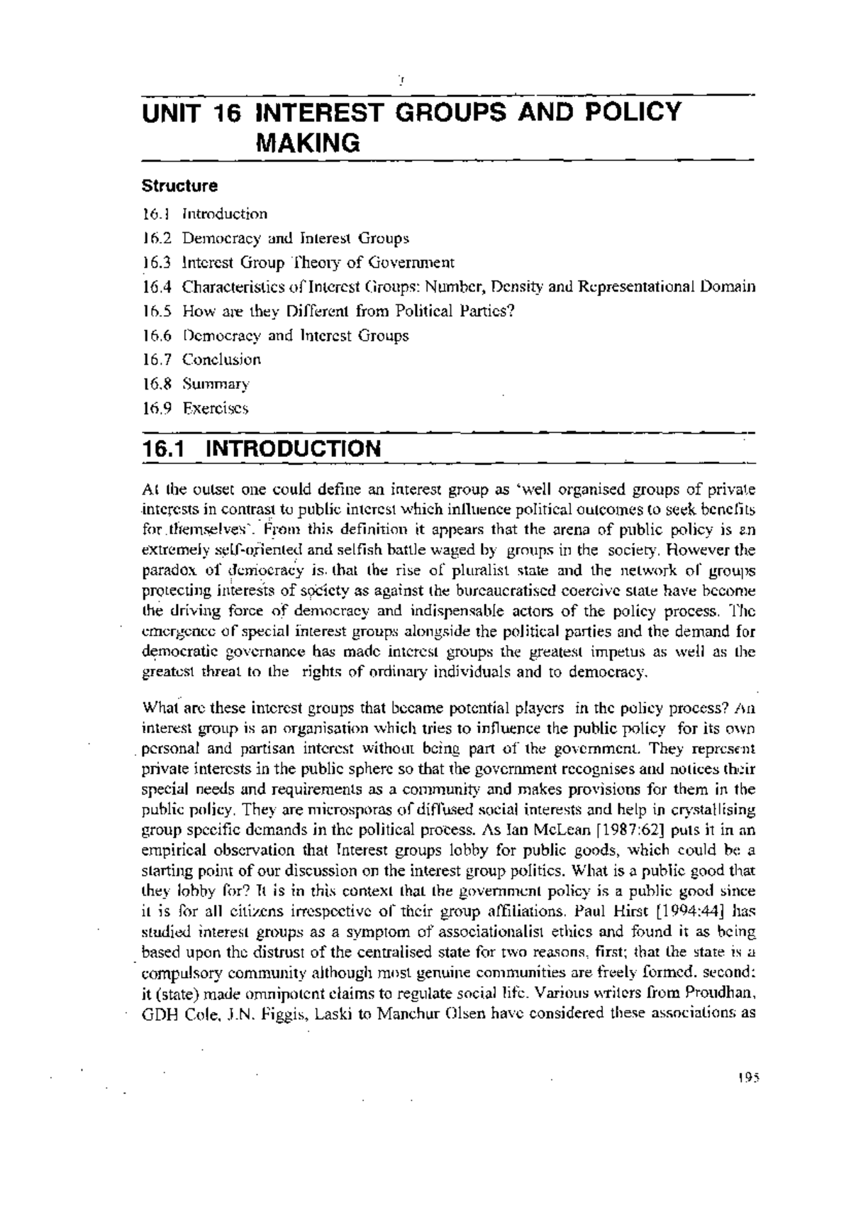 Interest groups and policy making - t UNIT 16 INTEREST GROUPS AND ...