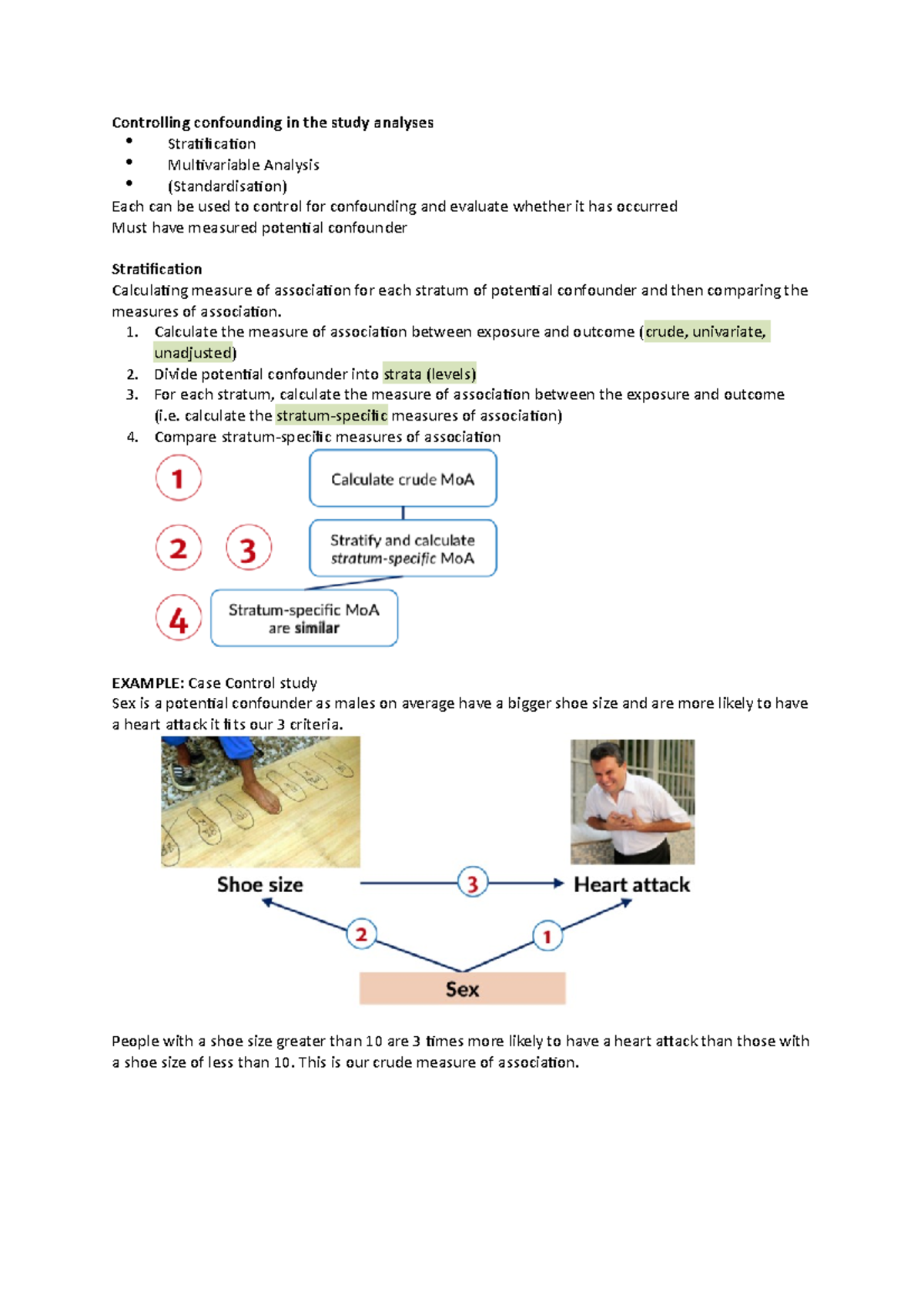Lecture 28 - Confounding 2 - Controlling confounding in the study analyses Stratification - Studocu