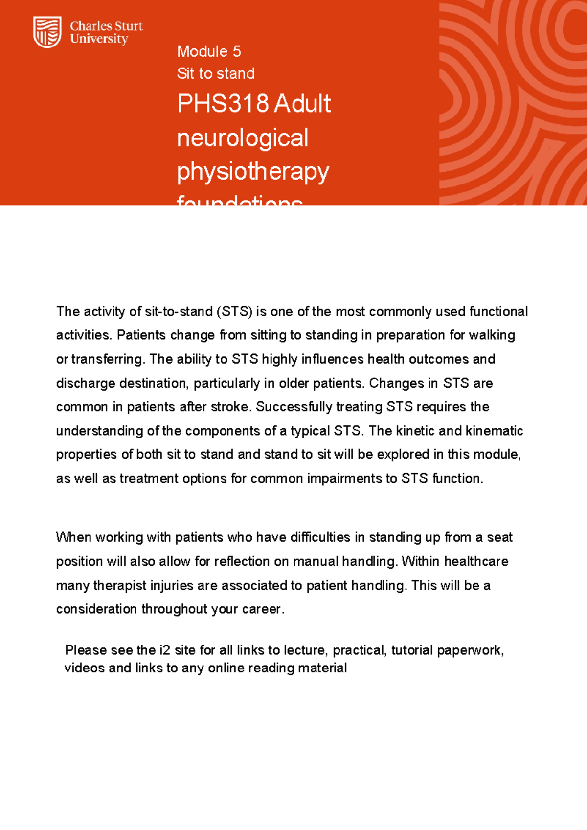 Module guide sit-to-stand - The activity of sit-to-stand (STS) is one ...