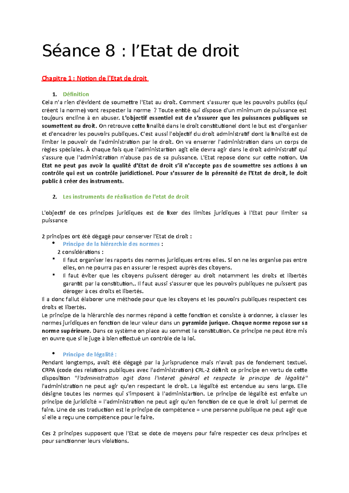 S ance 8 Cours Droit Public S ance 8 L Etat De Droit Chapitre 1