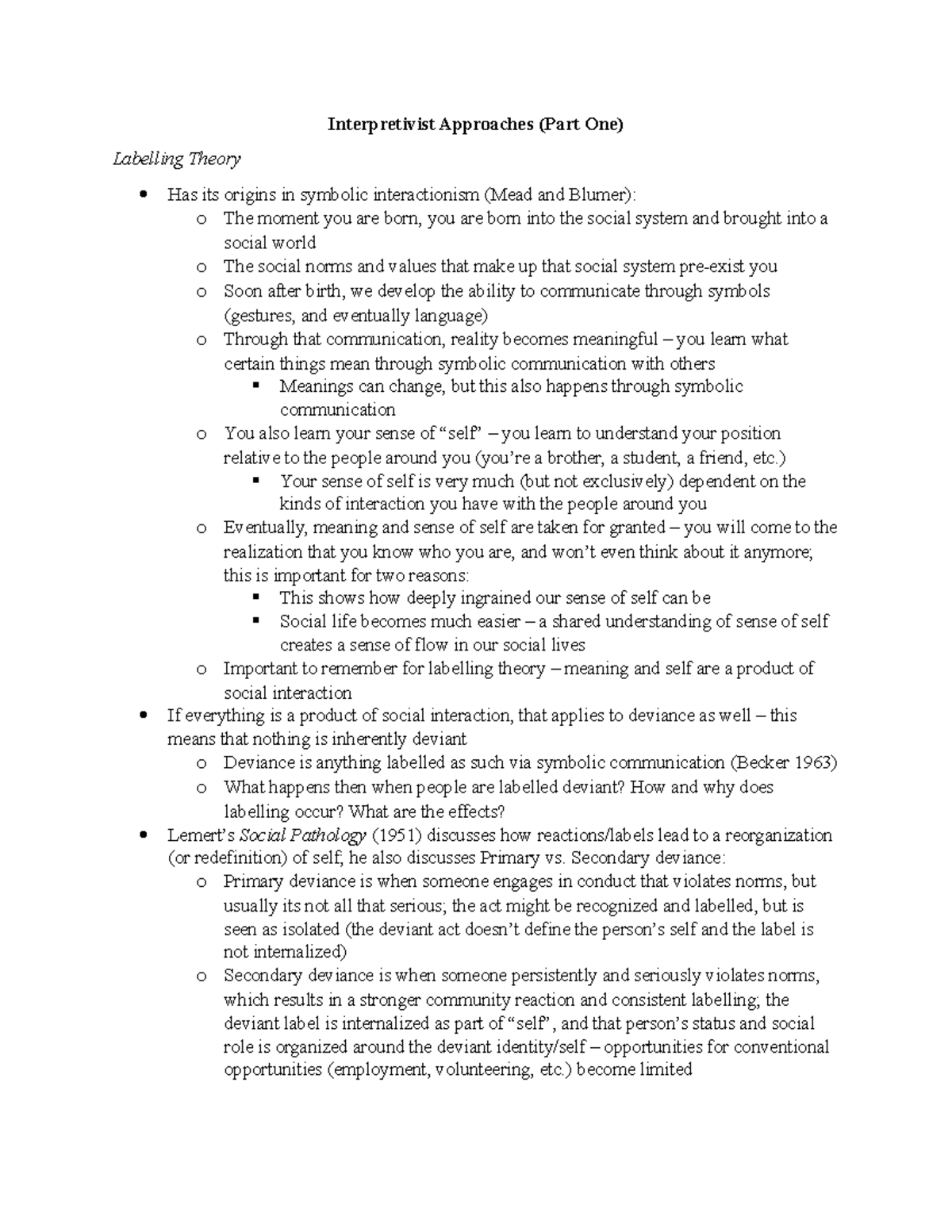 Lesson 5 - Interpretivist Approaches (Part One) - Interpretivist ...