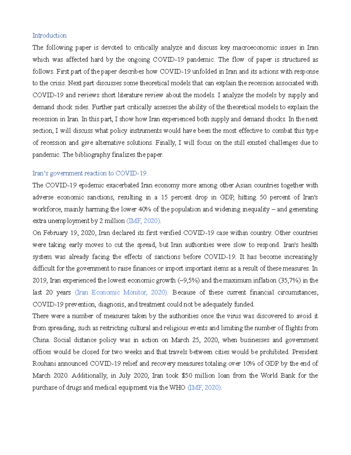 Trade effects on Iran - International Trade and Factor Movements - Studocu