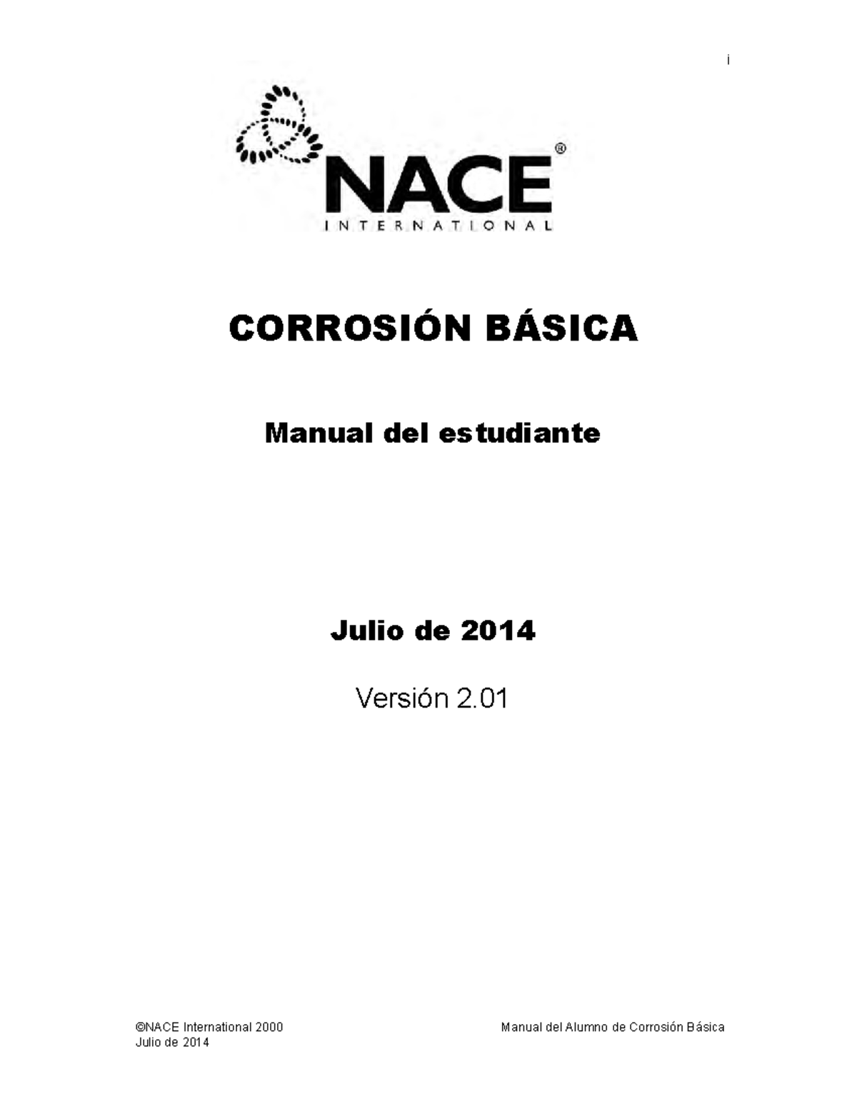 NACE cap 1 y cap 2 - Capitulo 1 y 2 del estudio de la NACE - i ©NACE ...