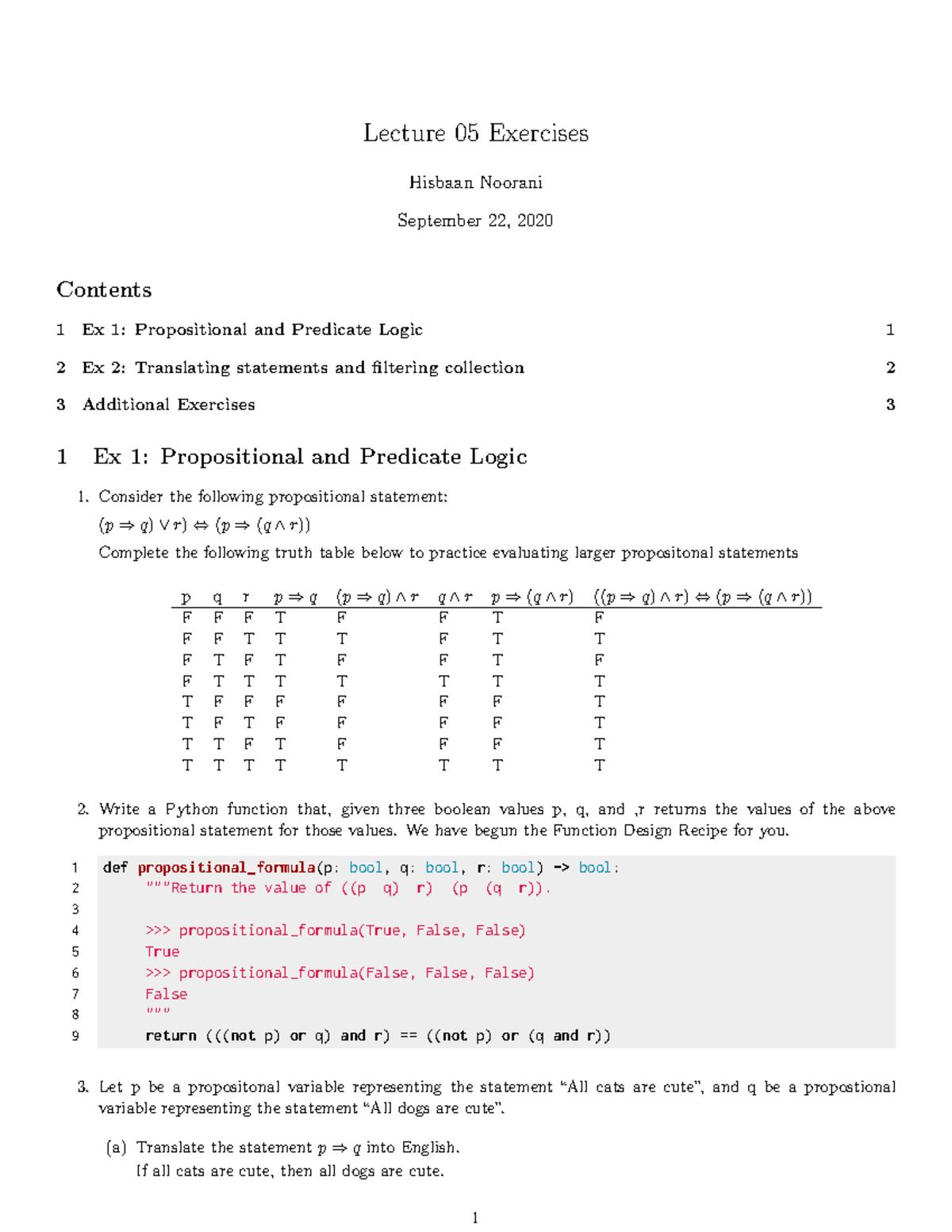 Lecture-05-exercises - Lecture 05 Exercises Hisbaan Noorani September 22, 2020 Contents 1 Ex 1 ...