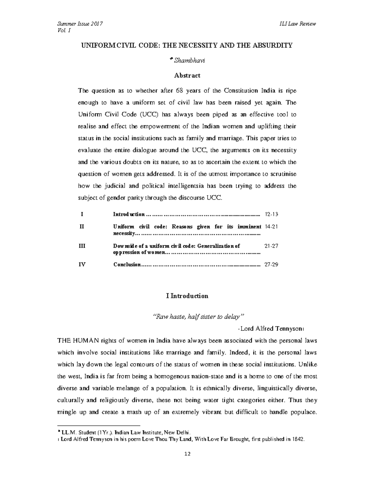 Paper 217 - this contain UCC - Summer Issue 2017 ILI Law Review Vol. I ...