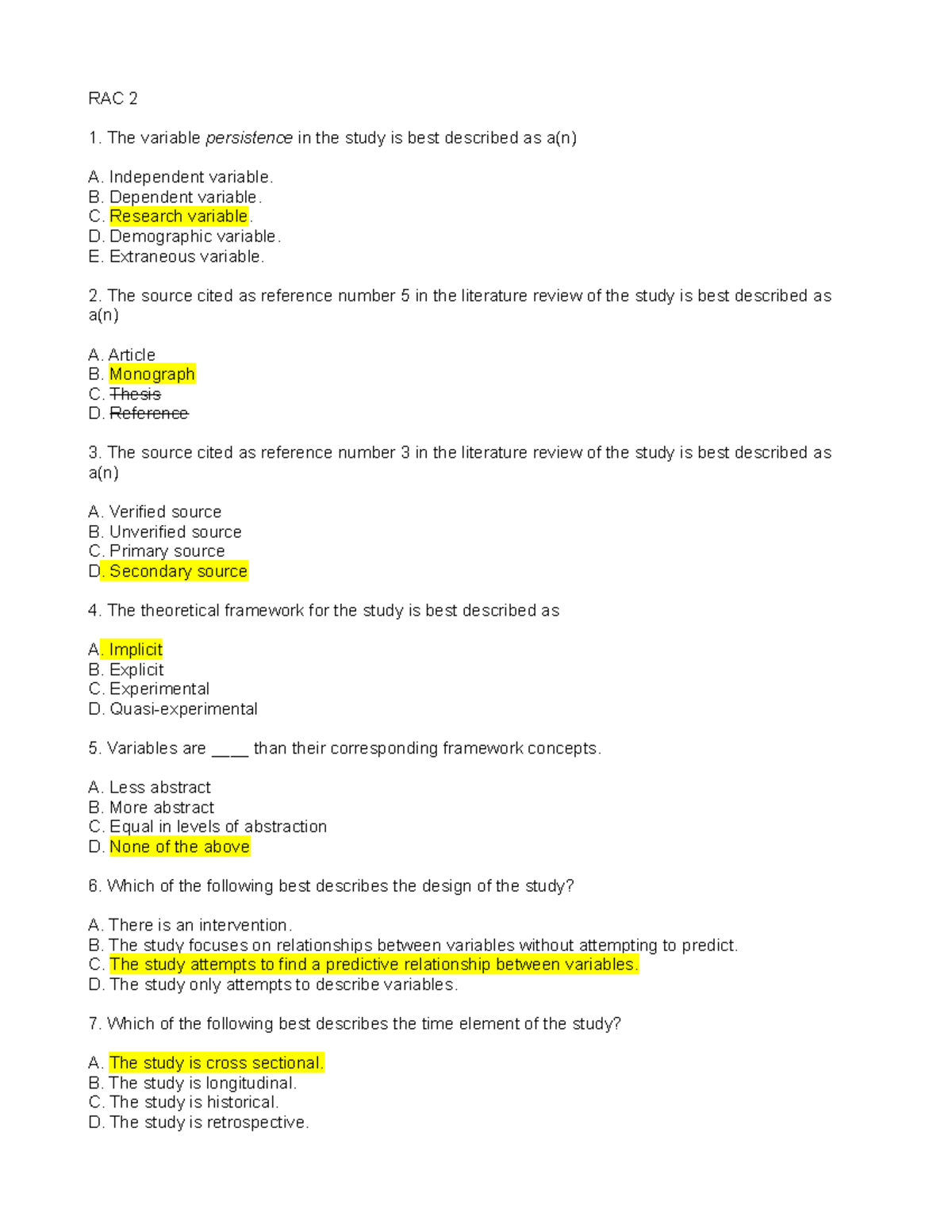 Urban RAC 2v2 - RAC - RAC 2 The variable persistence in the study is ...