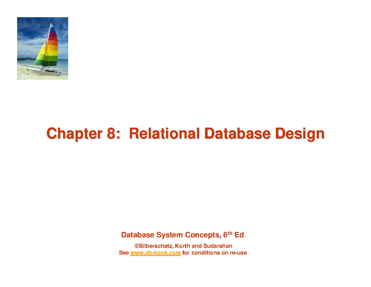 Slide in Chapter 8 - Database System Concepts, 6thEd. ©Silberschatz, Korth and Sudarshan db-book ...