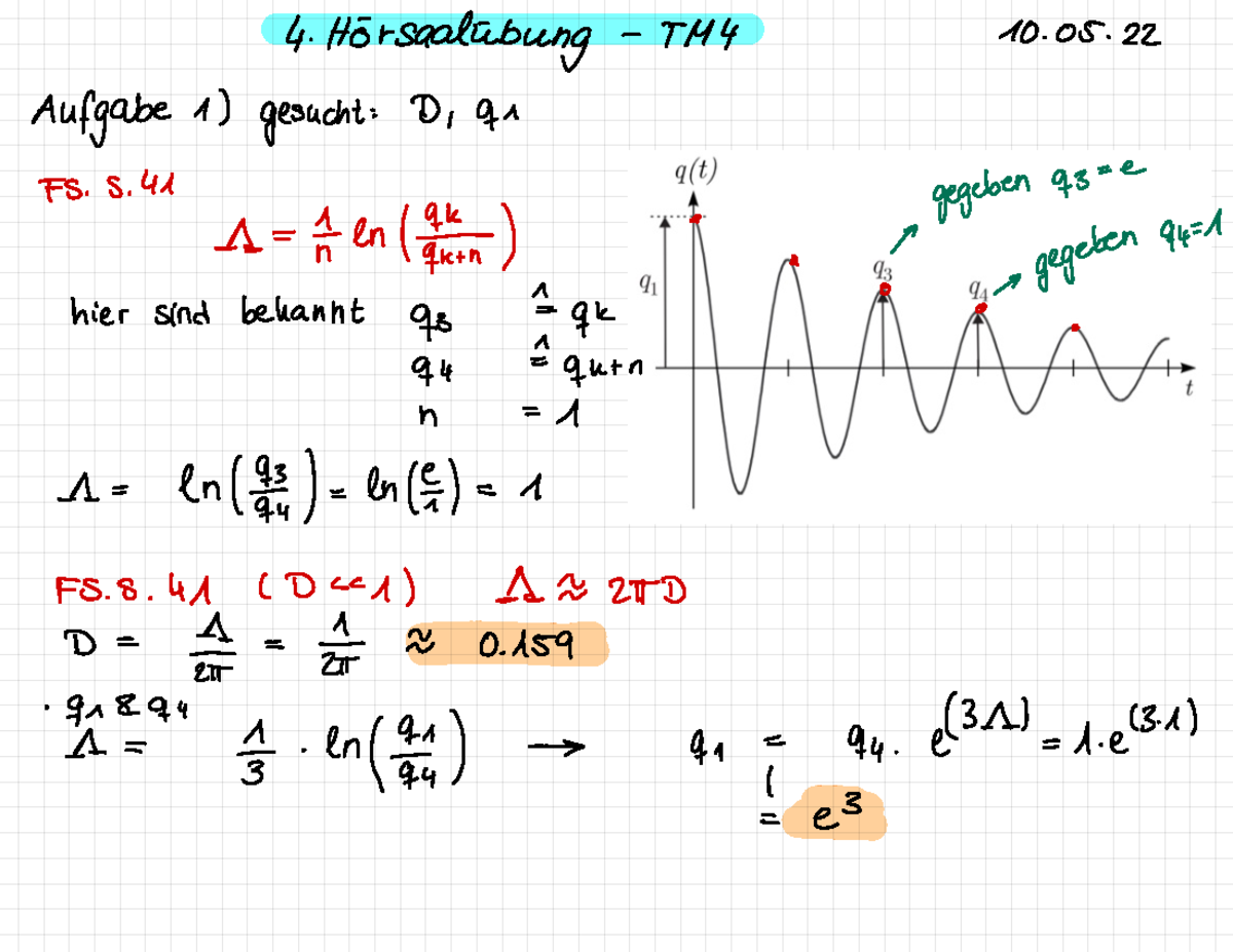 Technische Mechanik 4 mitschrift HörsaalÜ 4 - Hörsaal Übung - FM4 10 ...