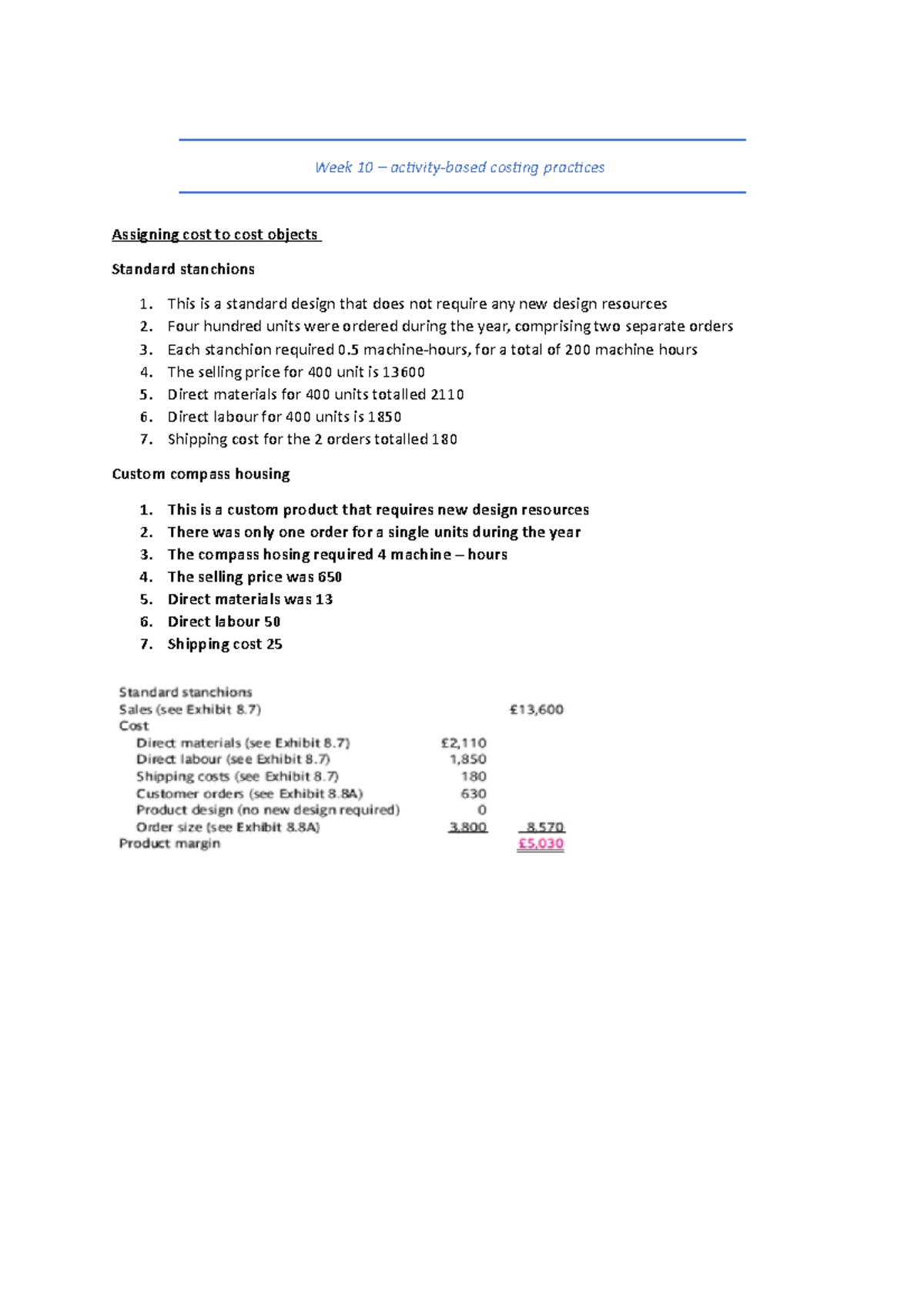 AC 2 - leacute notes - Week 10 – activity-based costing practices ...
