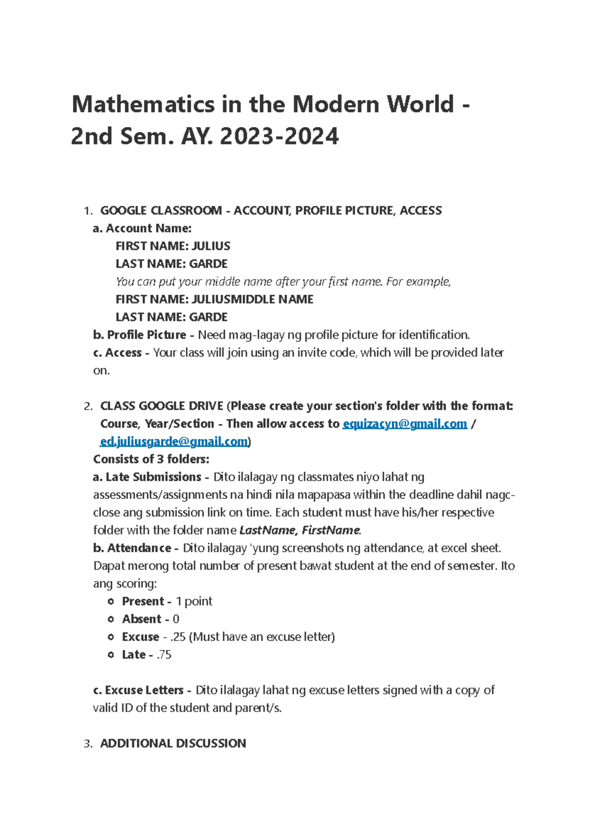 Mathematics in the Modern World 2nd Sem. AY. 2023 2024 - Mathematics in ...