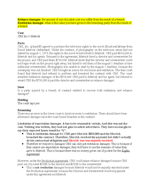 Contracts Outline - Revised - 2021 - Color code: Red – Restatement ...