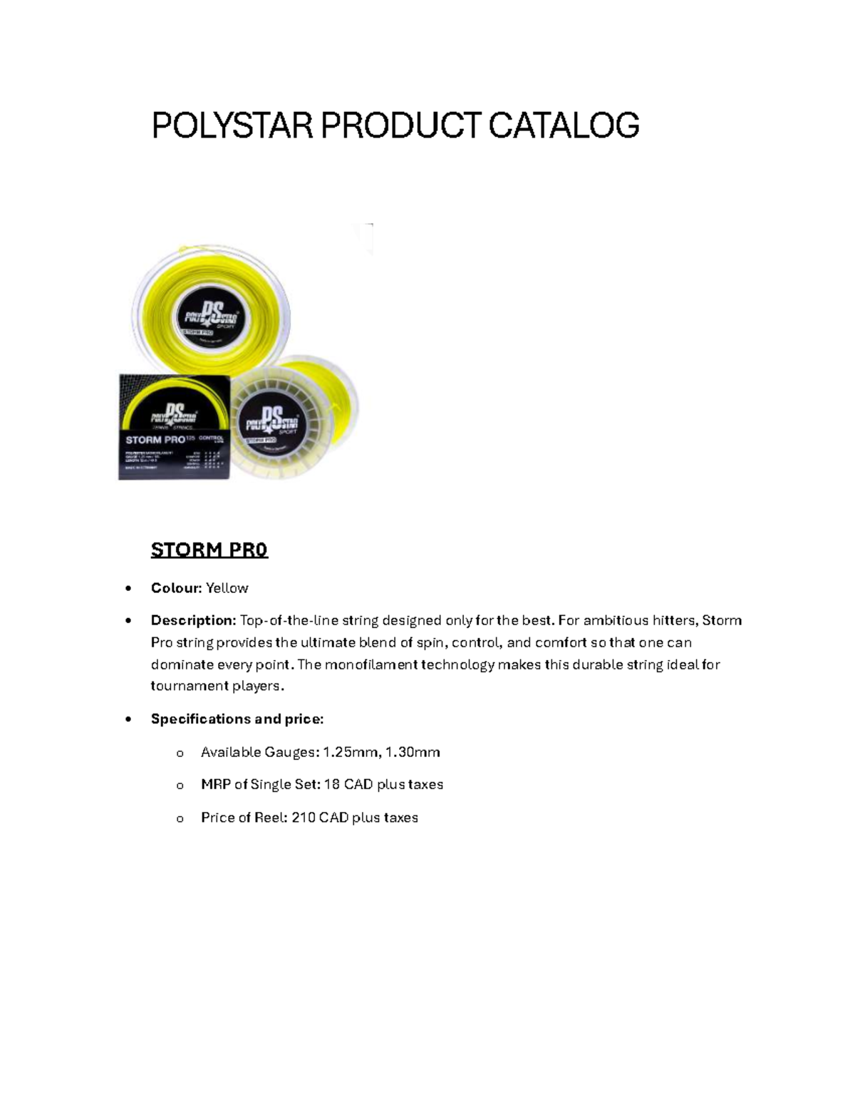 Polystar Product Catalog - POLYSTAR PRODUCT CATALOG STORM PR 0 Colour ...