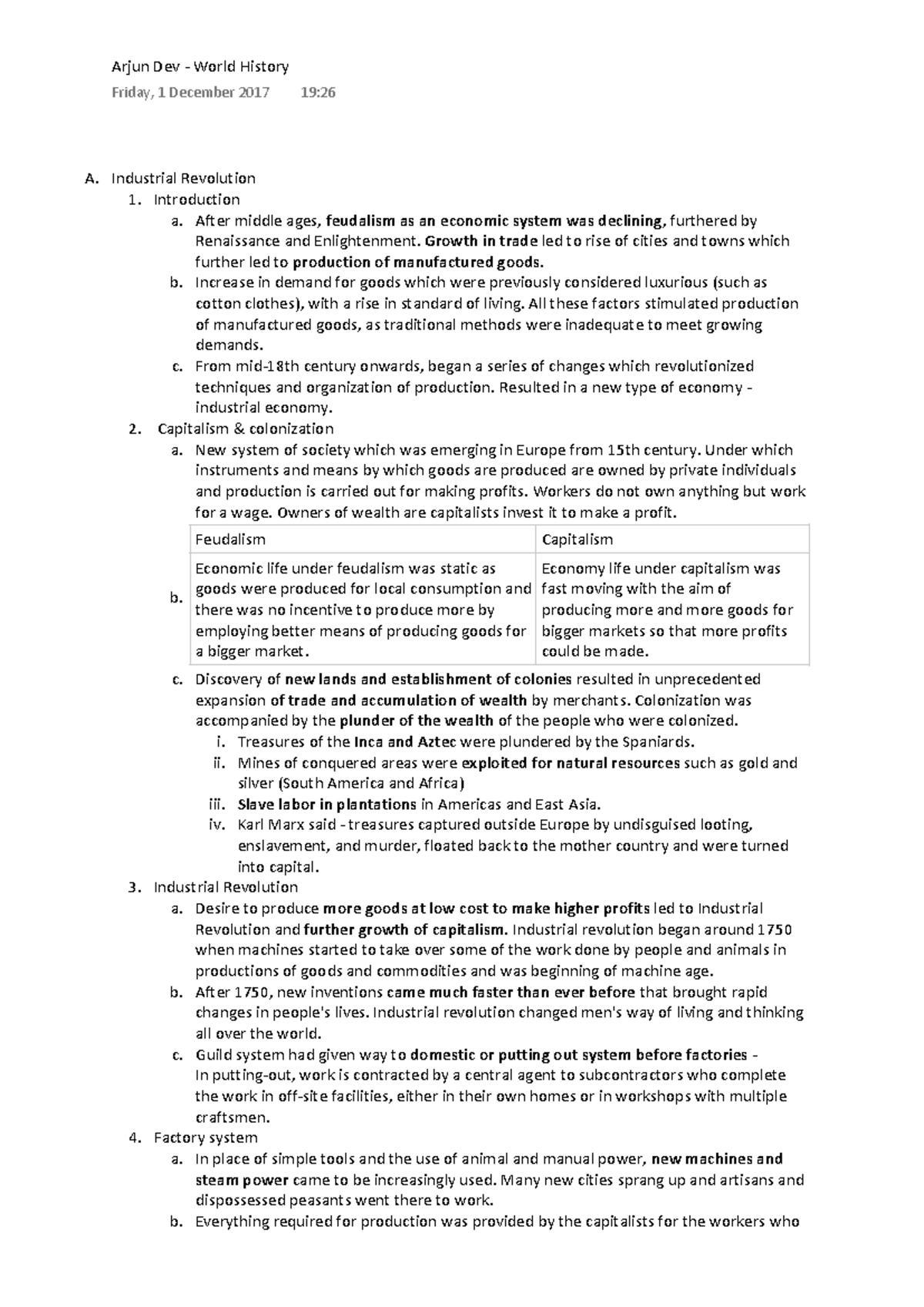 World History Arjun Dev - Arjun Dev World History Friday, 1 December ...