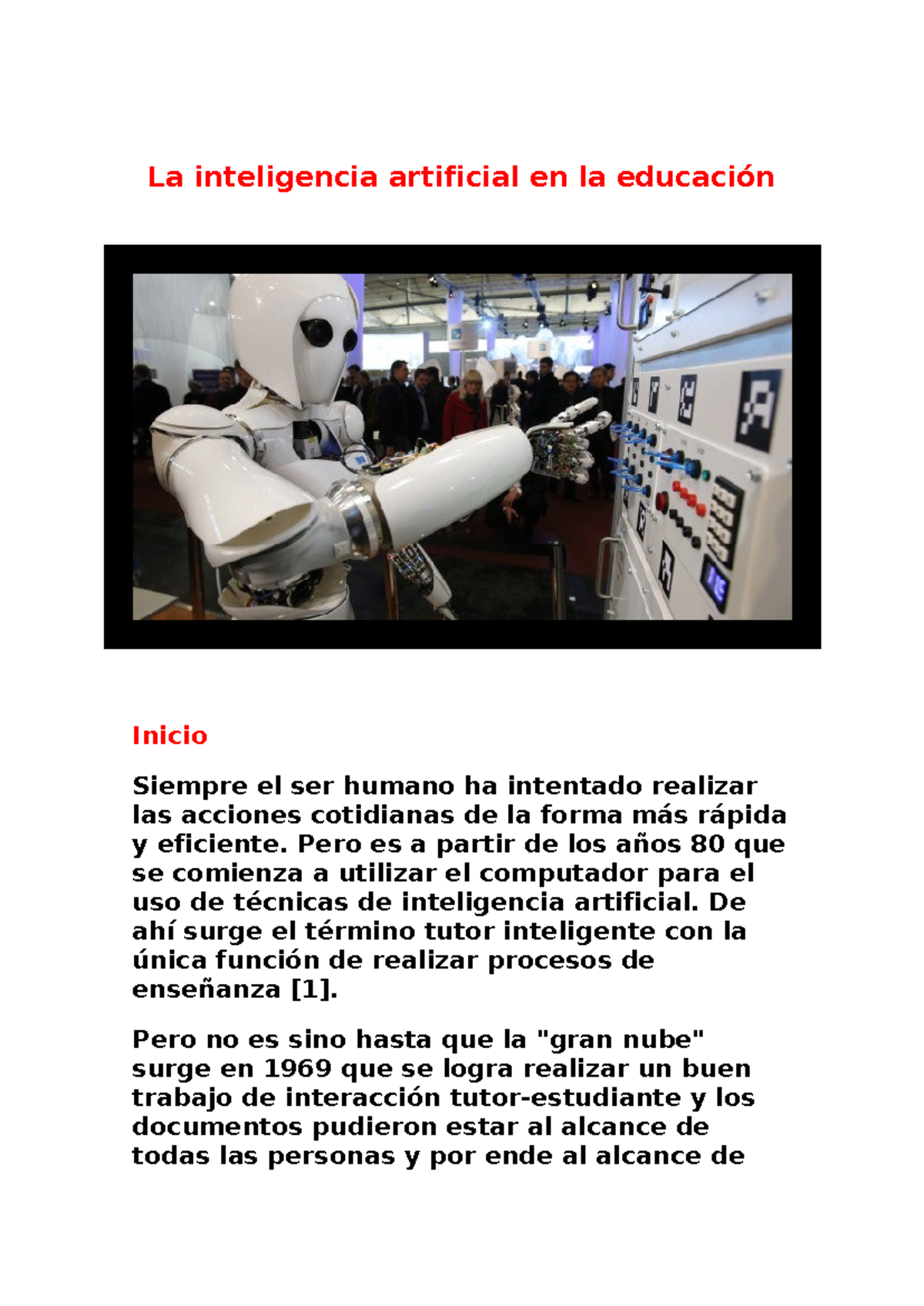 La inteligencia artificial en la educaci - La inteligencia artificial ...