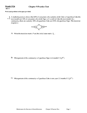 Formula sheet F14 for Business & Social Sciences Math 1324 - Math1324 ...