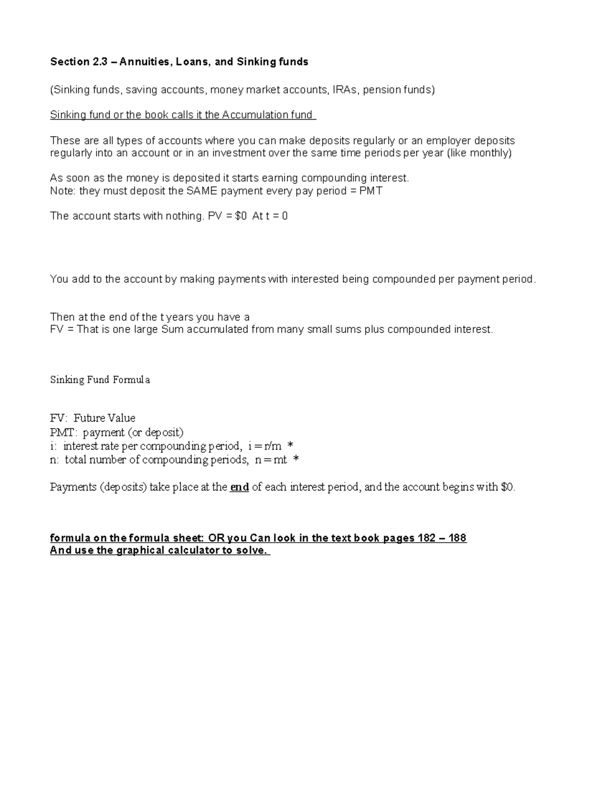 2.3 notes-completed student notes - Section 2 – Annuities, Loans, and ...