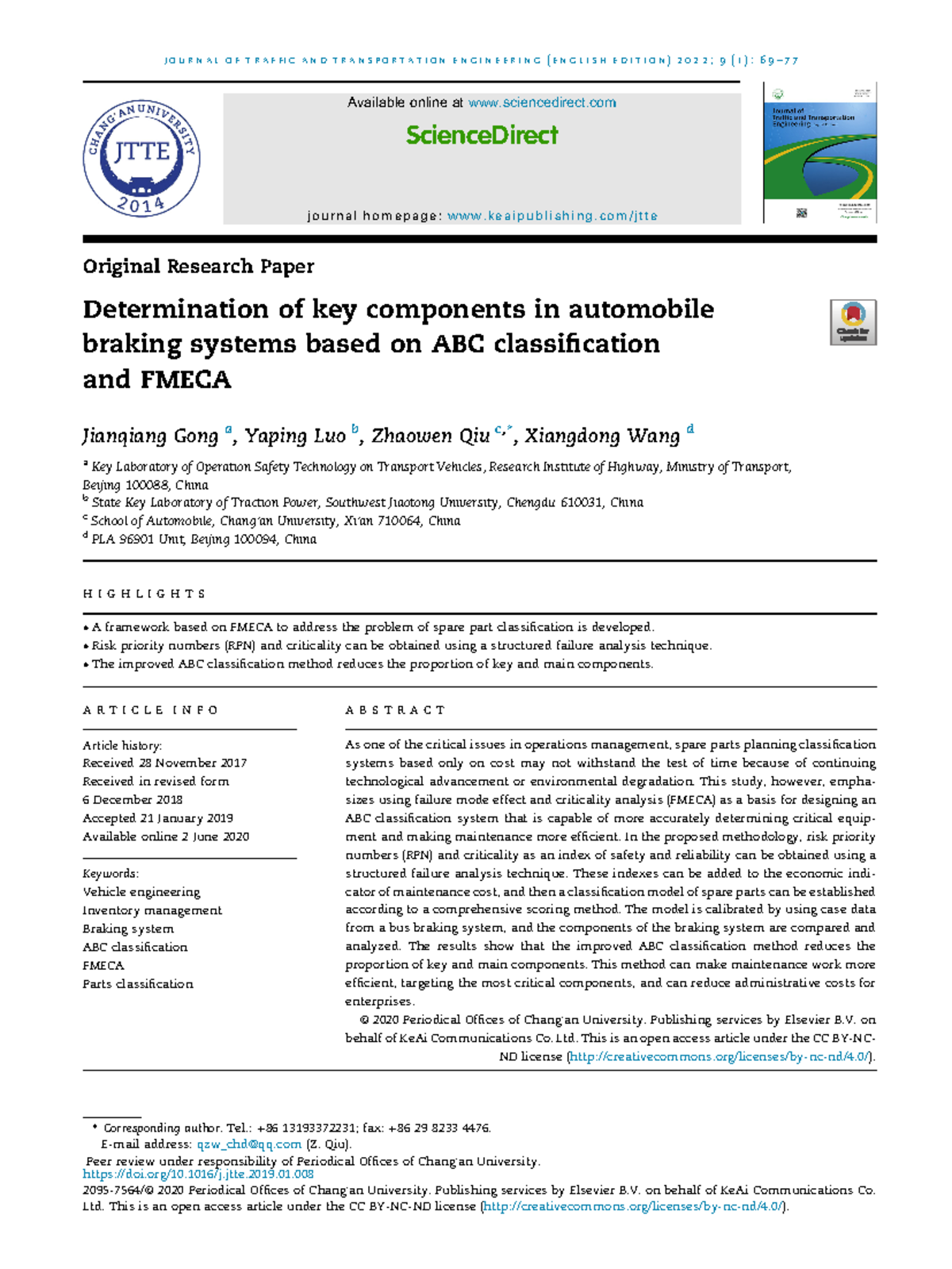1-s2 - papers - Original Research Paper Determination of key components ...