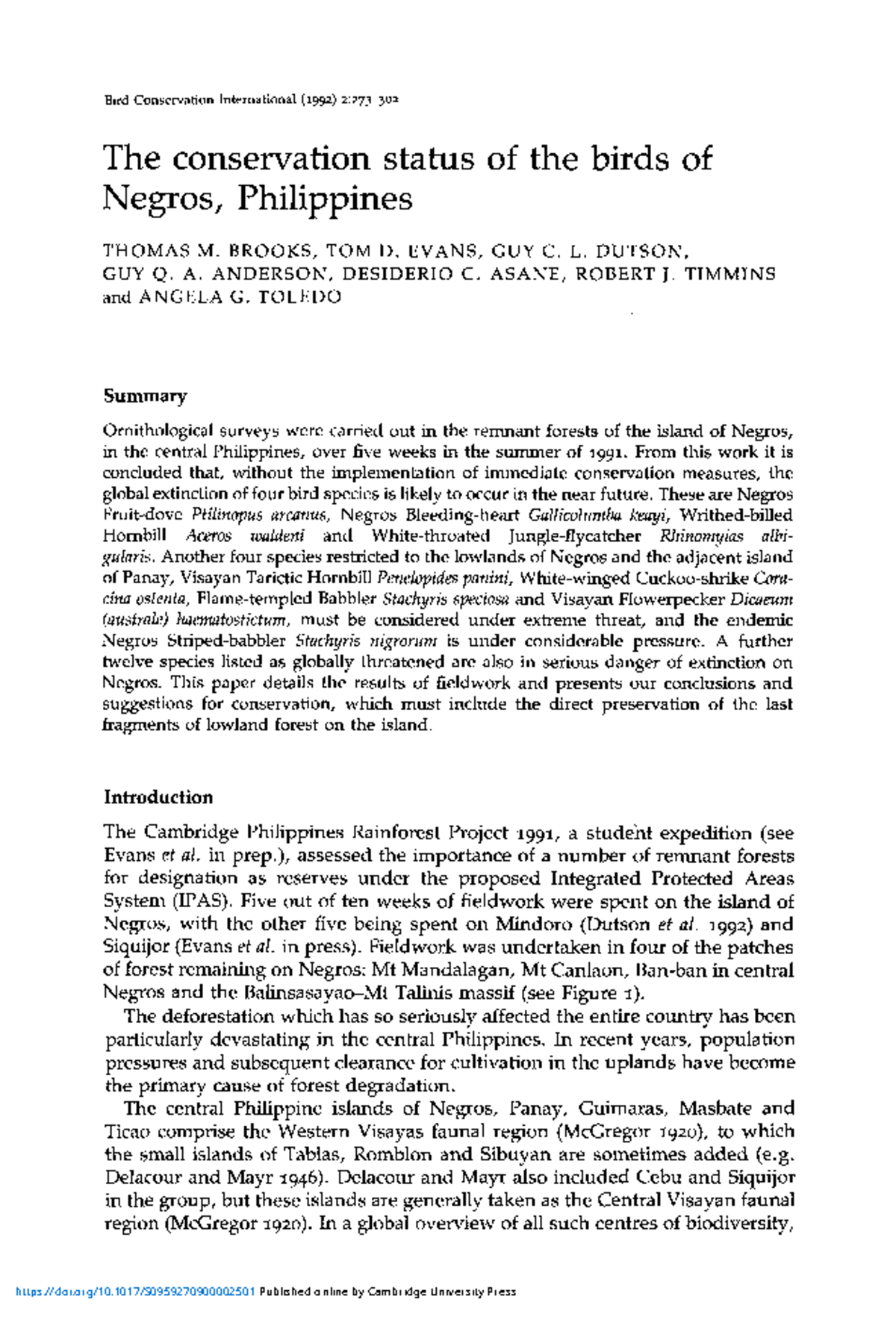The-conservation-status-of-the-birds-of-negros-philippines - Bird ...