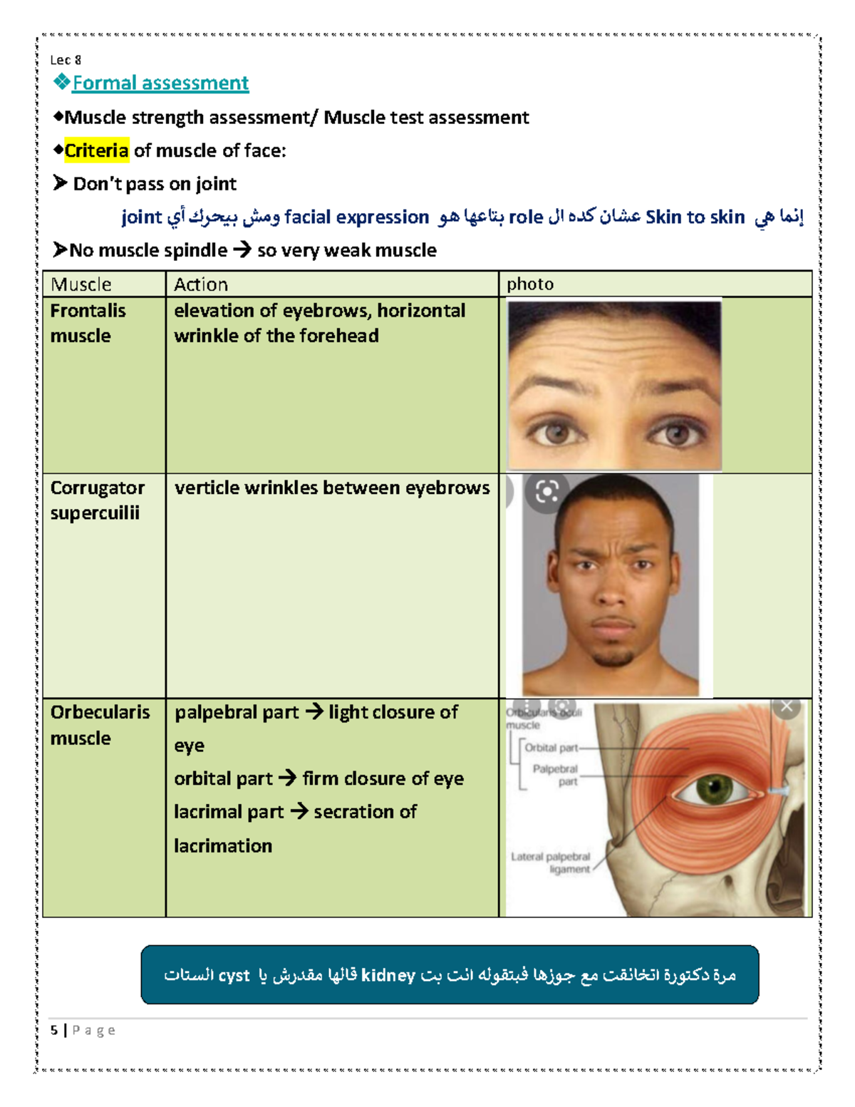 Pediatric rehabilitation lec 27 - Lec 8 5 | P a g e Formal assessment ...