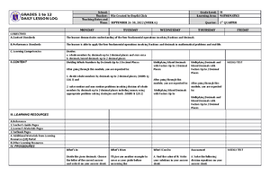 DLL Filipino 6 Q1 W6 - A daily lesson log. - GRADES 1 to 12 DAILY LESSON LOG School: Grade Level ...