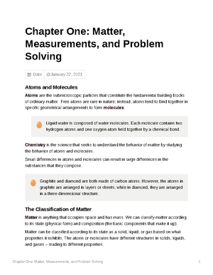 Chapter 1 Matter,Measurements - CHAPTER 1 MATTER: PROPERTIES AND ...