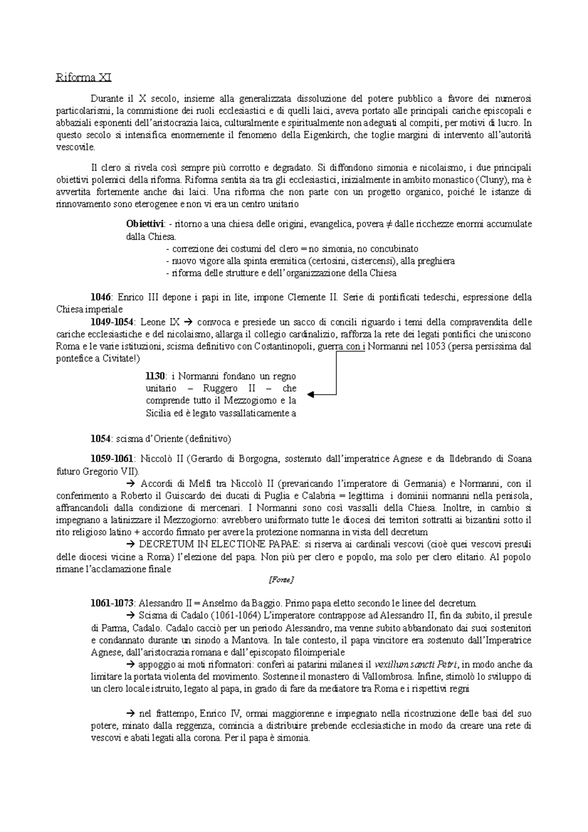riforma XI secolo - Riforma XI Durante il X secolo, insieme alla ...