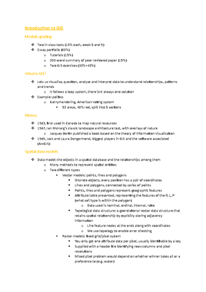 Spatial analysis - Lecture notes 7 - Spatial analysis Cartographic ...