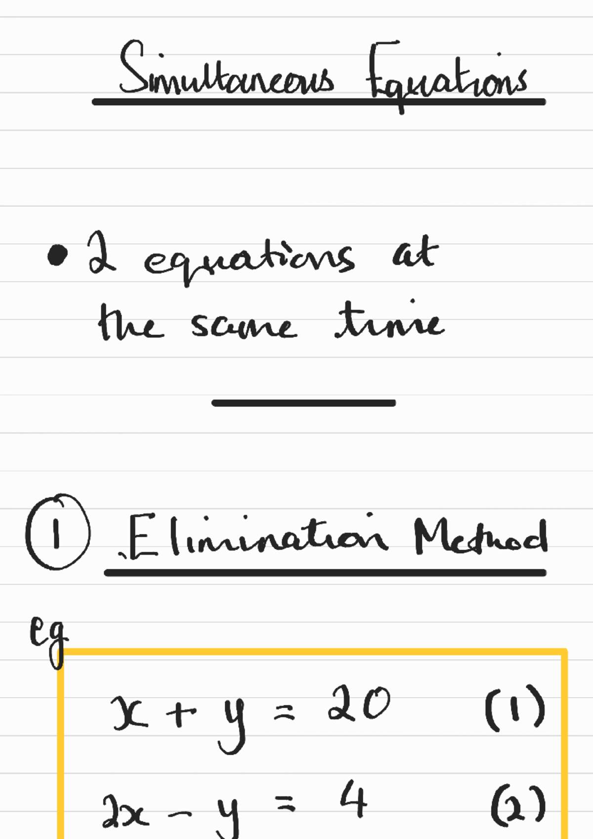 Simultaneous Equations 230220 152705 - Studocu