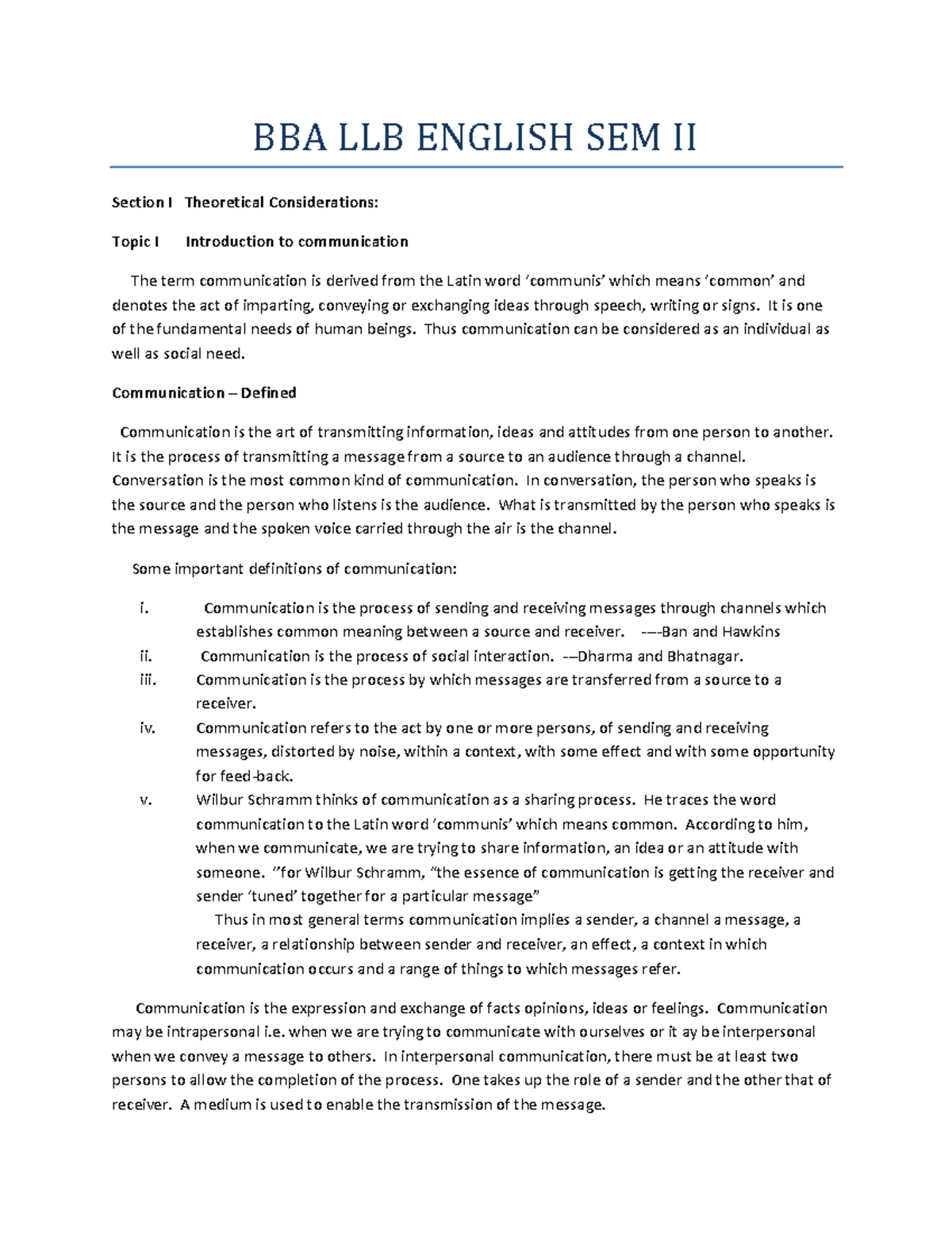 BBA LLB English SEM II pdf-2 - BBA LLB ENGLISH SEM II Section I Theoretical Considerations ...
