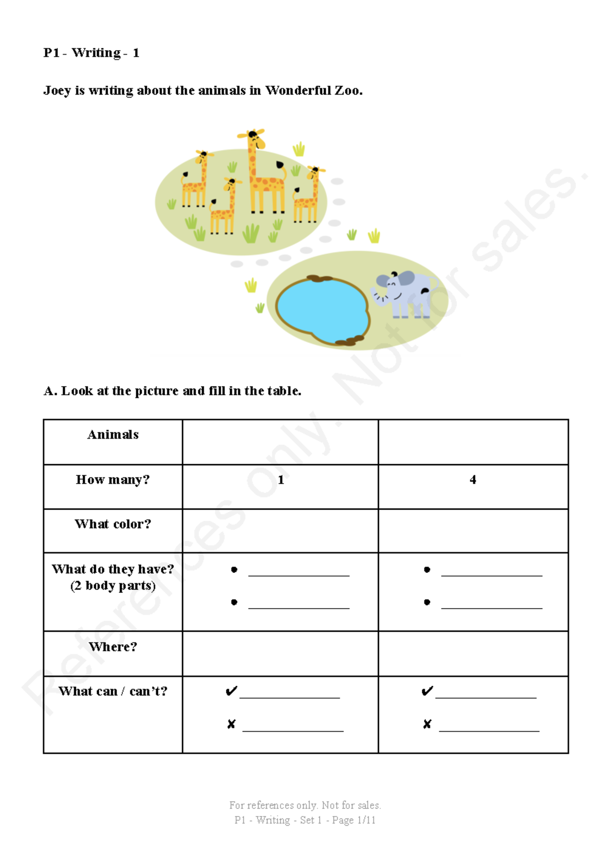 P1 - Writing - Set 1 - English exercises - Joey is writing about the ...
