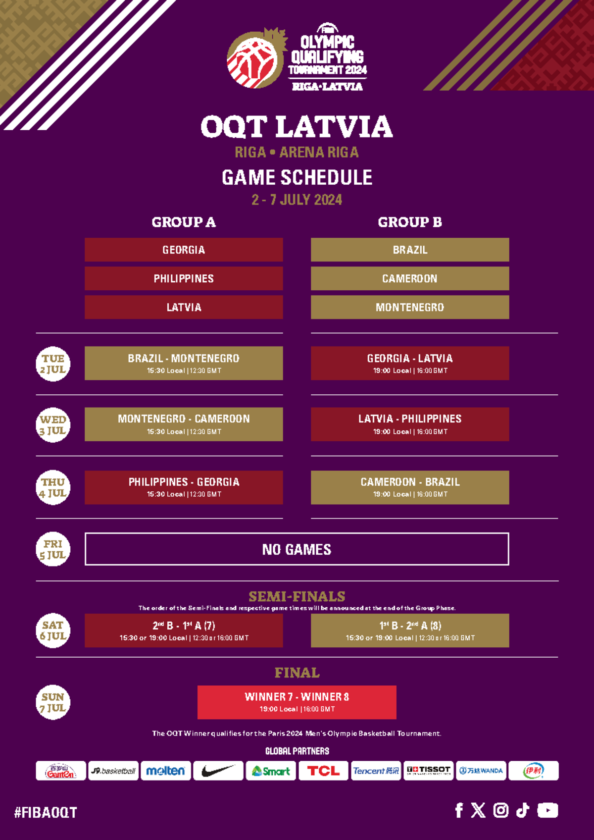 Fiba olympic qualifying tournament latvia 208795 game schedule - SEMI ...
