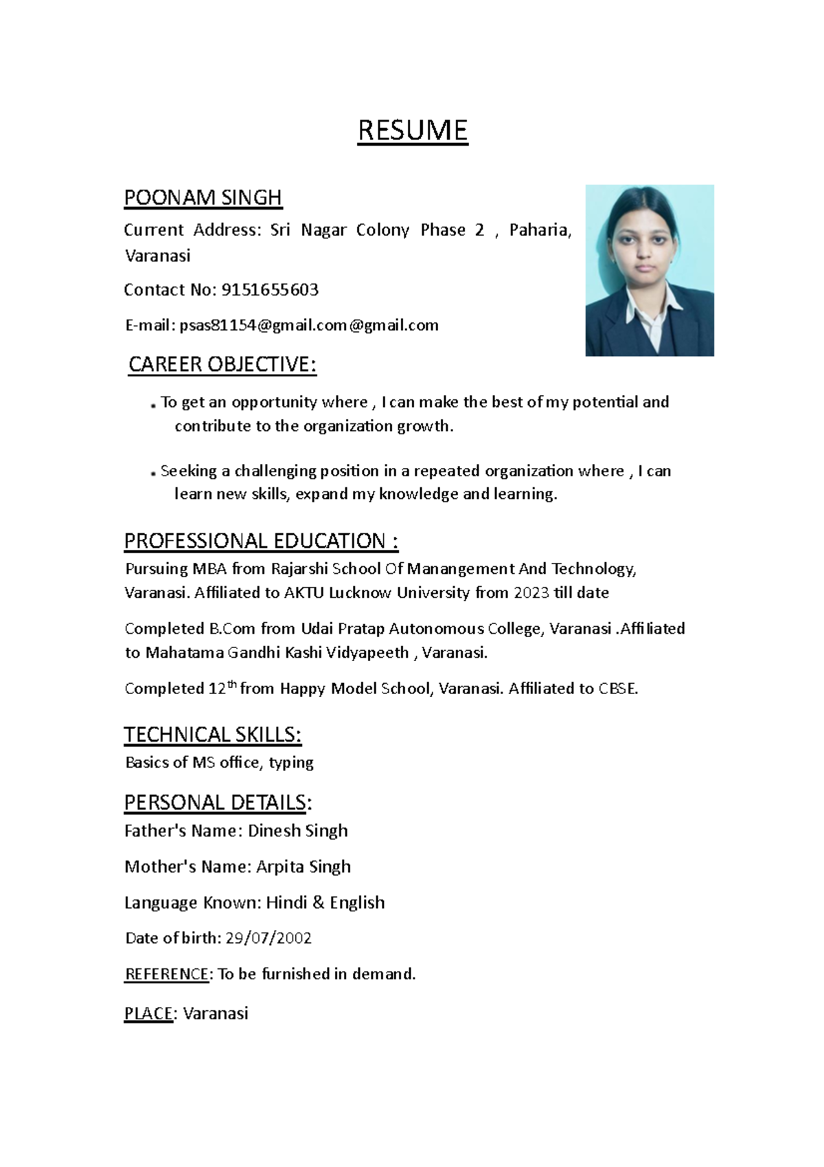 DOC-20240422-WA0020 - to now about the course and worl - RESUME POONAM ...