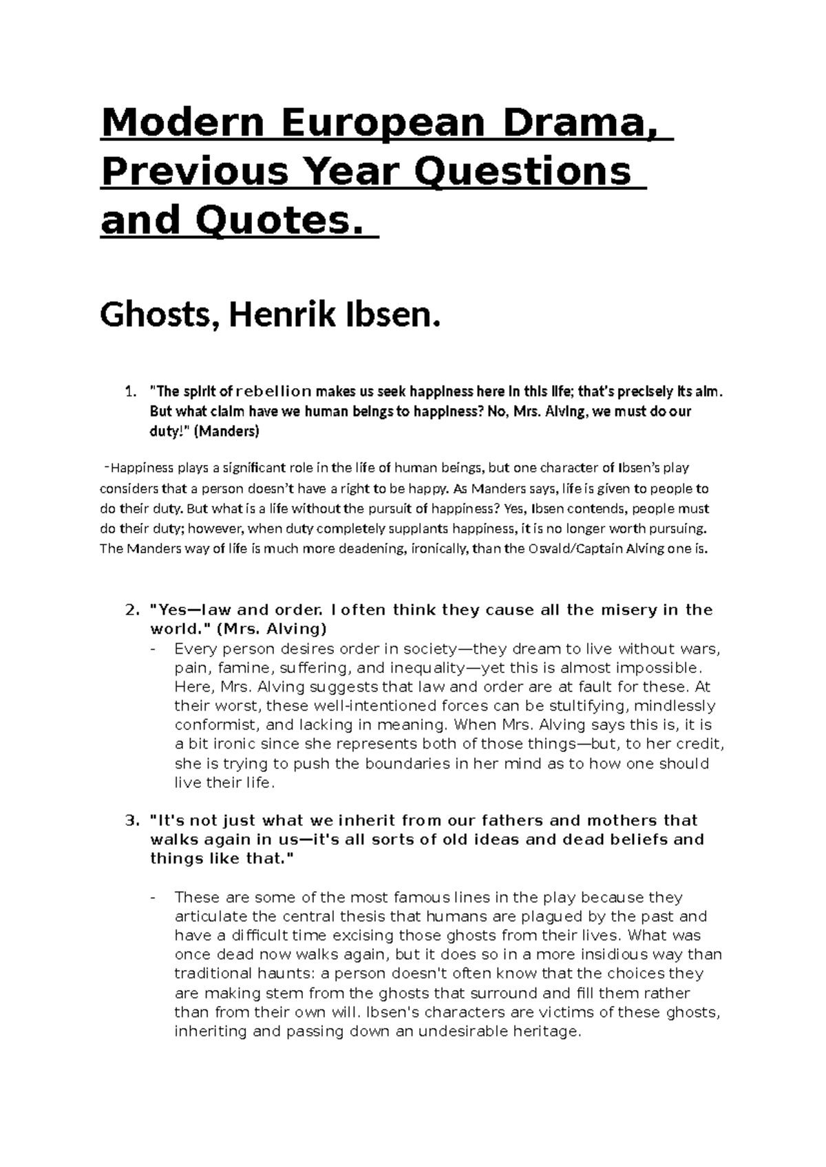 Modern European Drama quotes and explanation - Modern European Drama ...