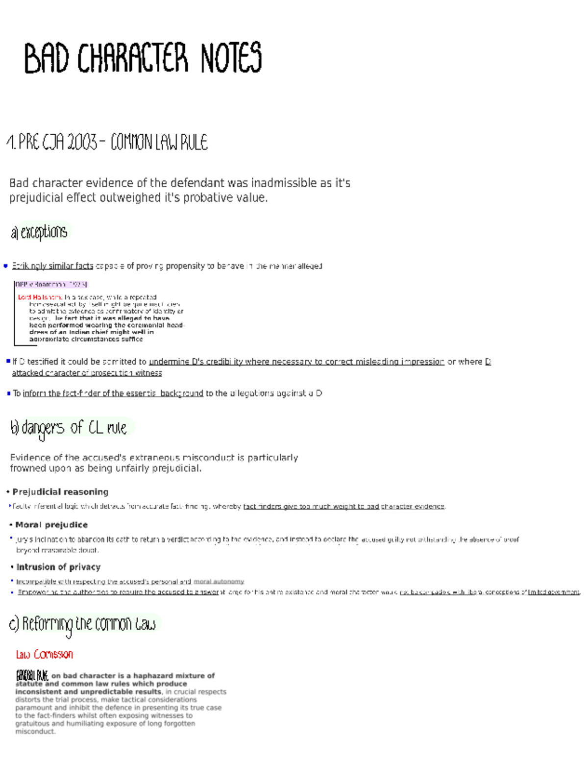 Bad Character - notes form lectures and coursebook. - SAD CHARACER 0 ES ...