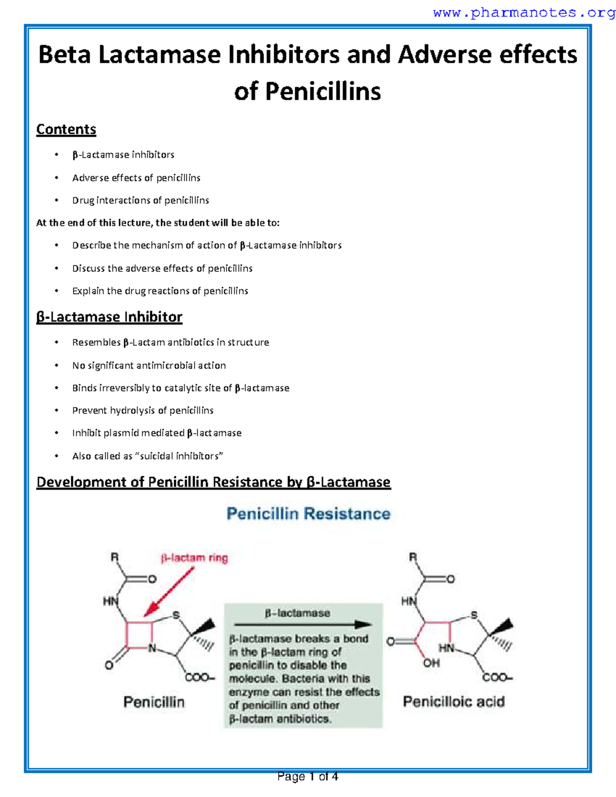 Betalactamase inhibitors - Beta Lactamase Inhibitors and Adverse ...
