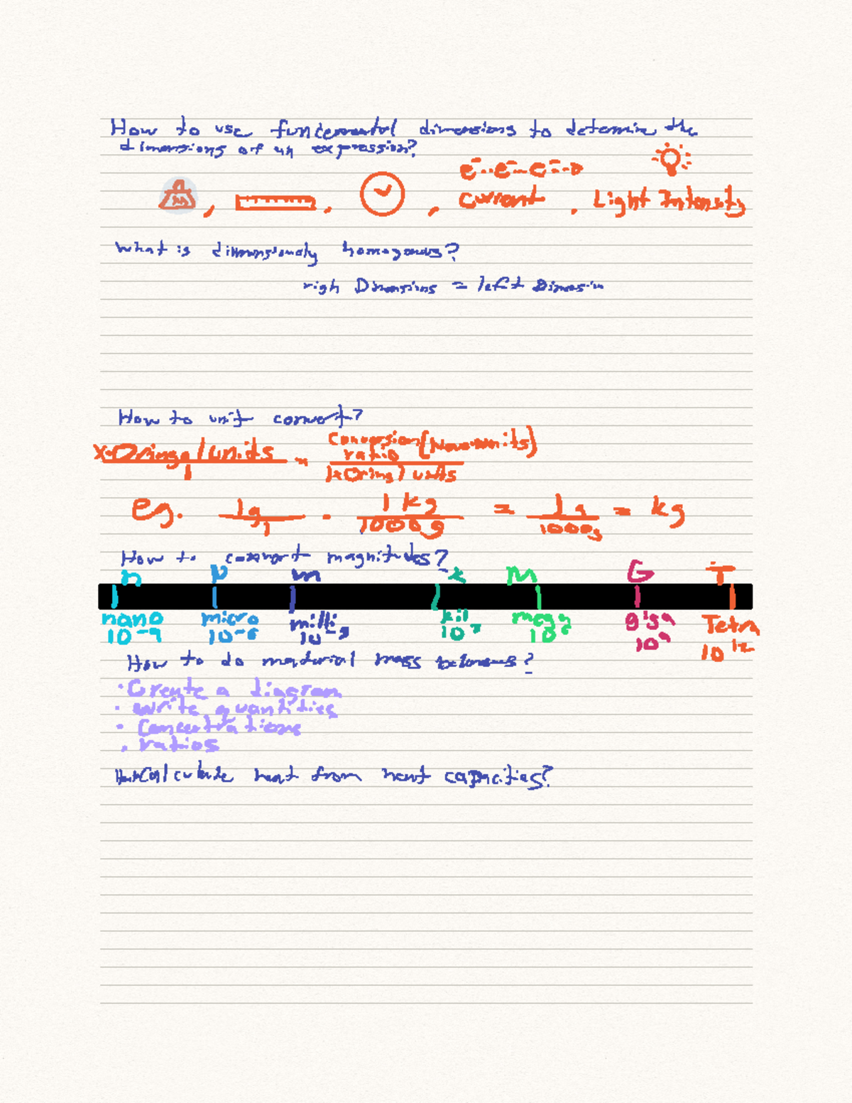 Chapter 1&2 - Lecture notes 1-4 - How to use fundamental dimensions to ...
