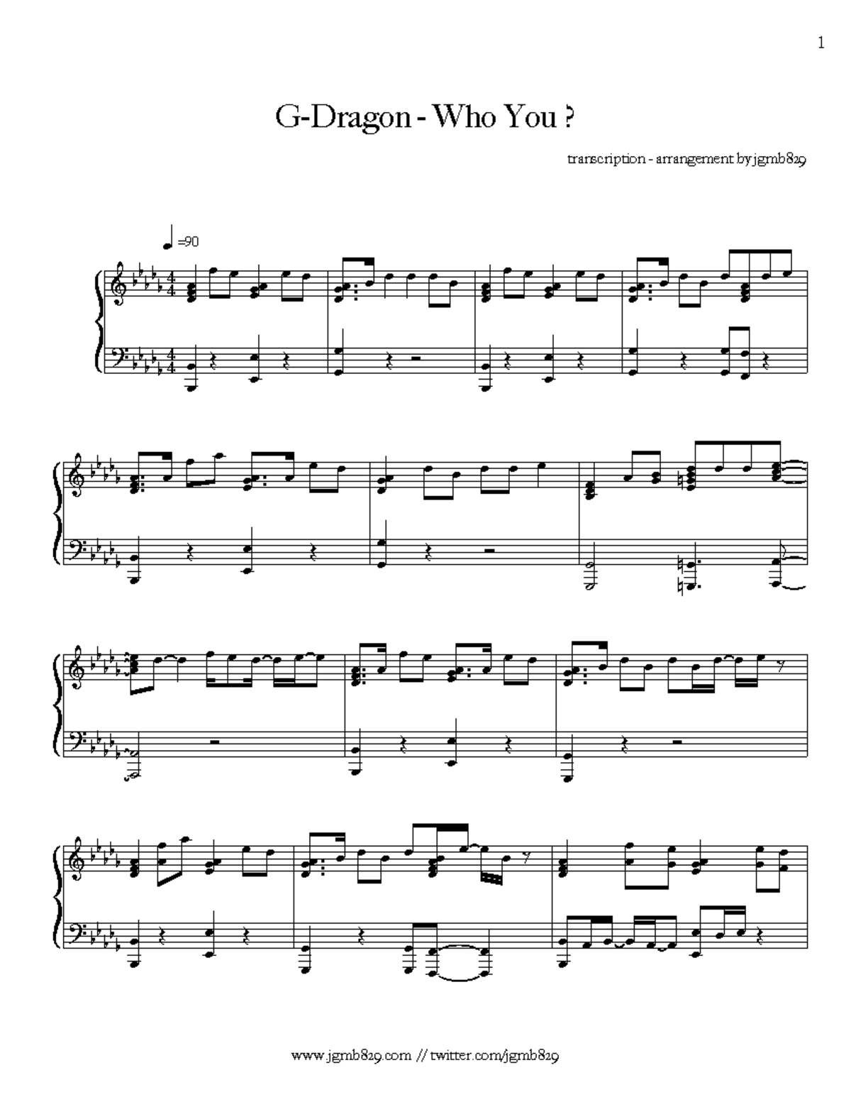 G-Dragon - Who You - Practice Sheet music from different groups from ...