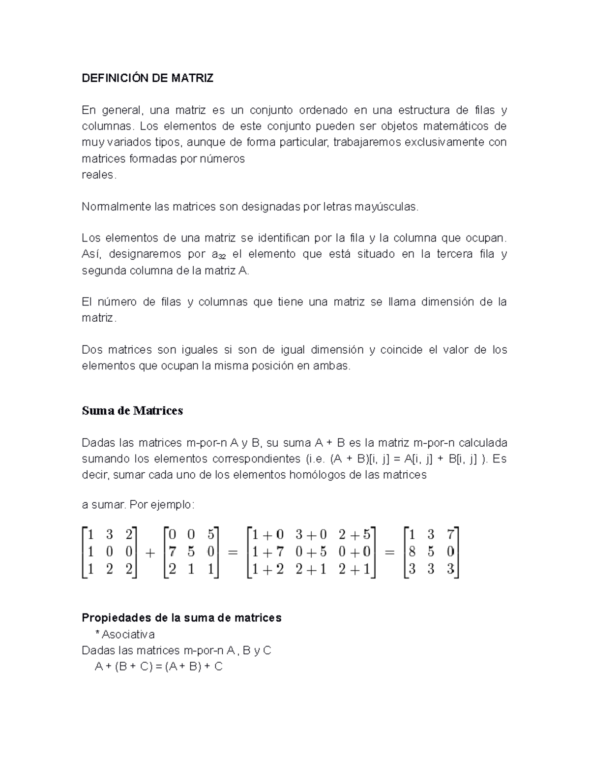 Definicion de Matriz - Ayuda a entender mejor la tarea - DEFINICIÓN DE ...