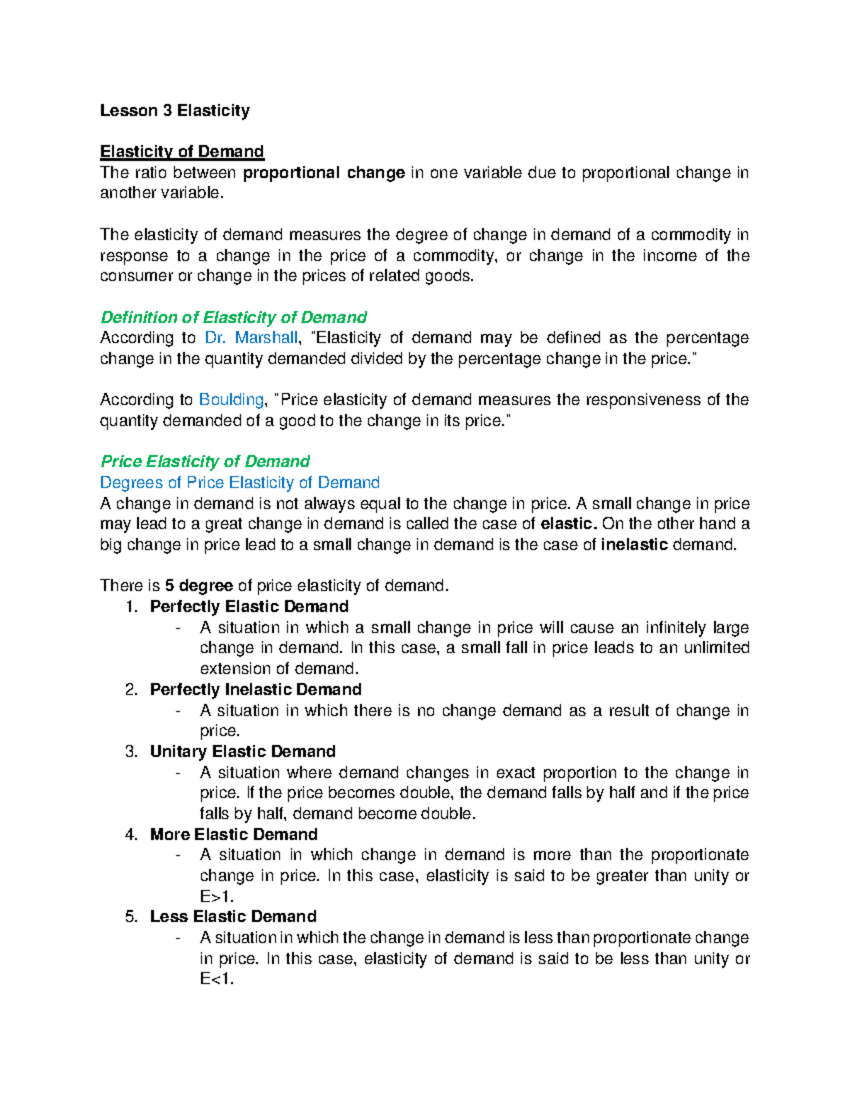 Lesson 3 Elasticity - None - Lesson 3 Elasticity Elasticity of Demand ...