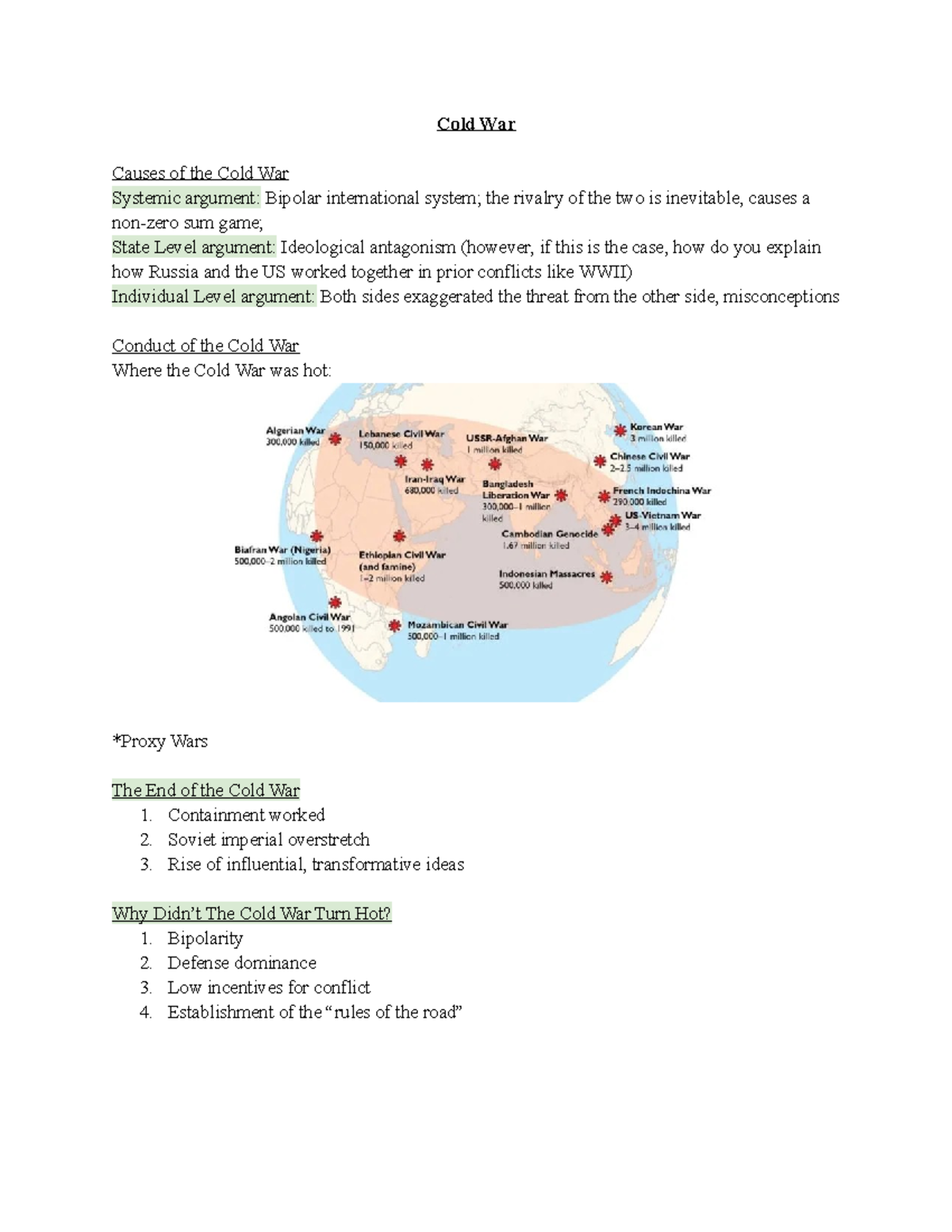 Cold War - Professor Edelstein, GOVT-060 - Cold War Causes of the Cold ...