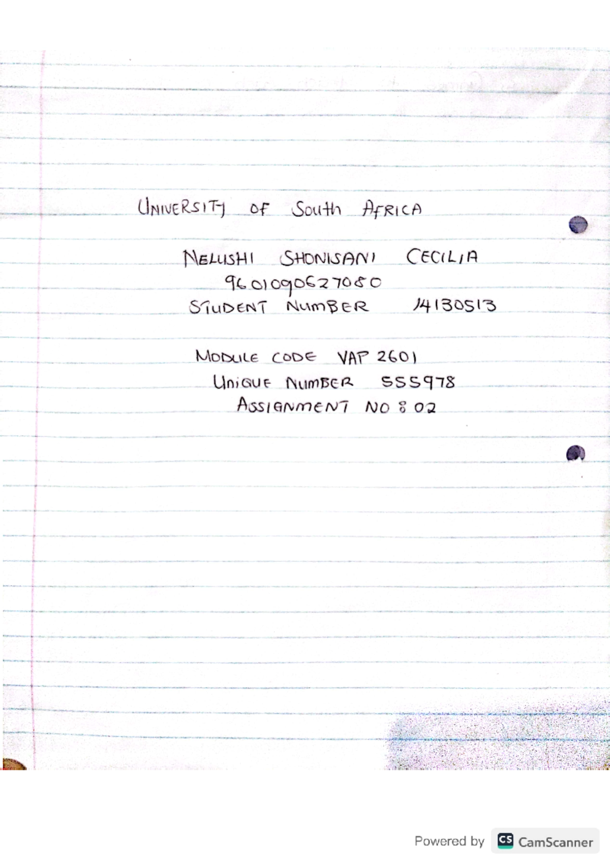 VAP2601 Assignment 1. 05-07-2024 14 - UNIVERSITY OF South AFRICA ...