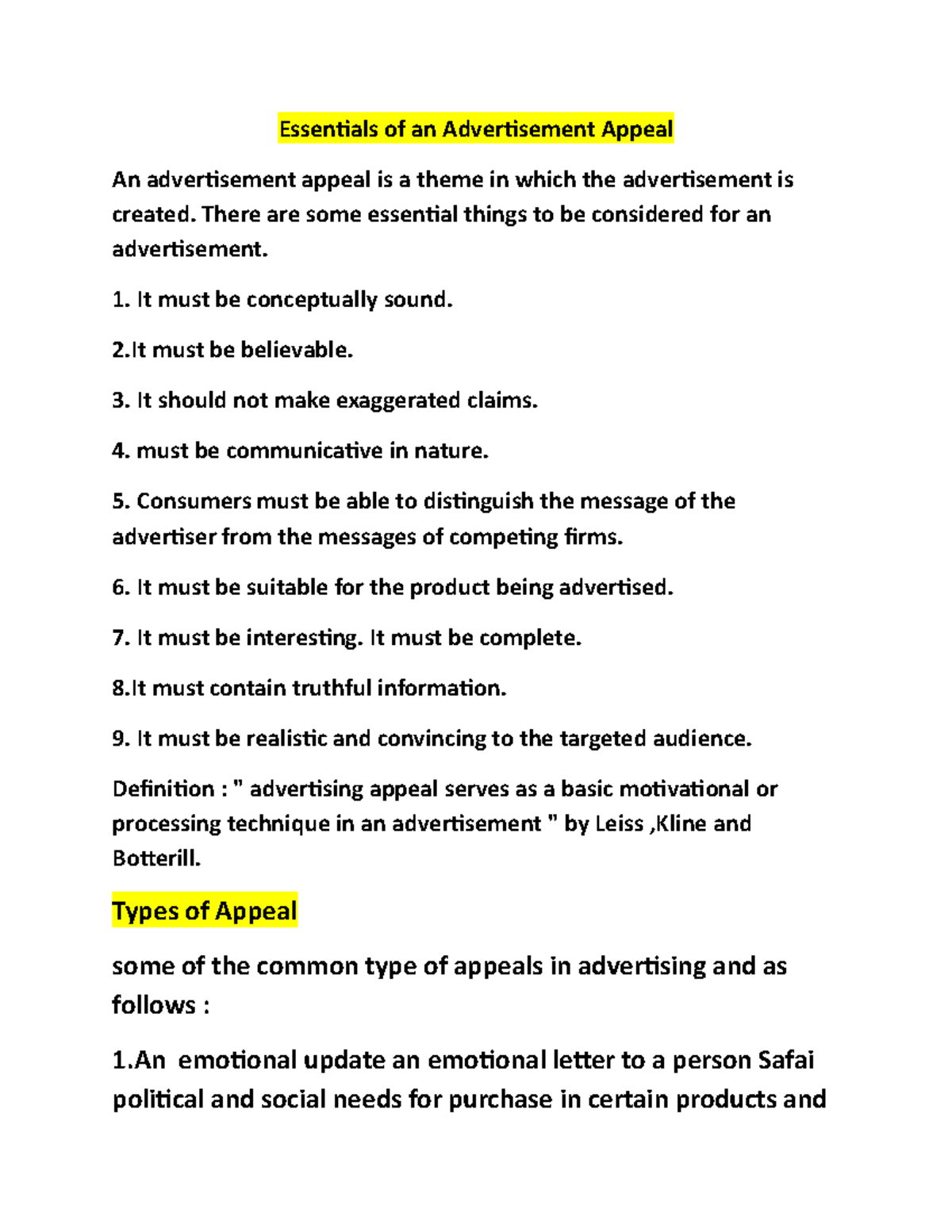 Essentials of an Advertisement Appeal-WPS Office - Essentials of an ...