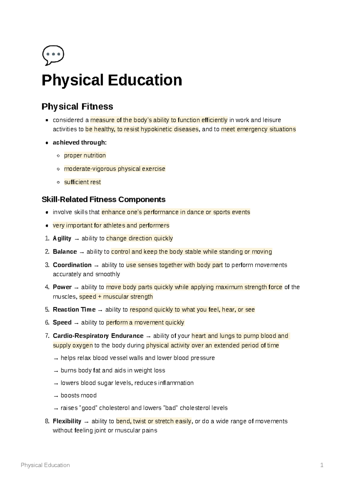 Physical Fitness - Physical Education 1 Physical Education Physical ...