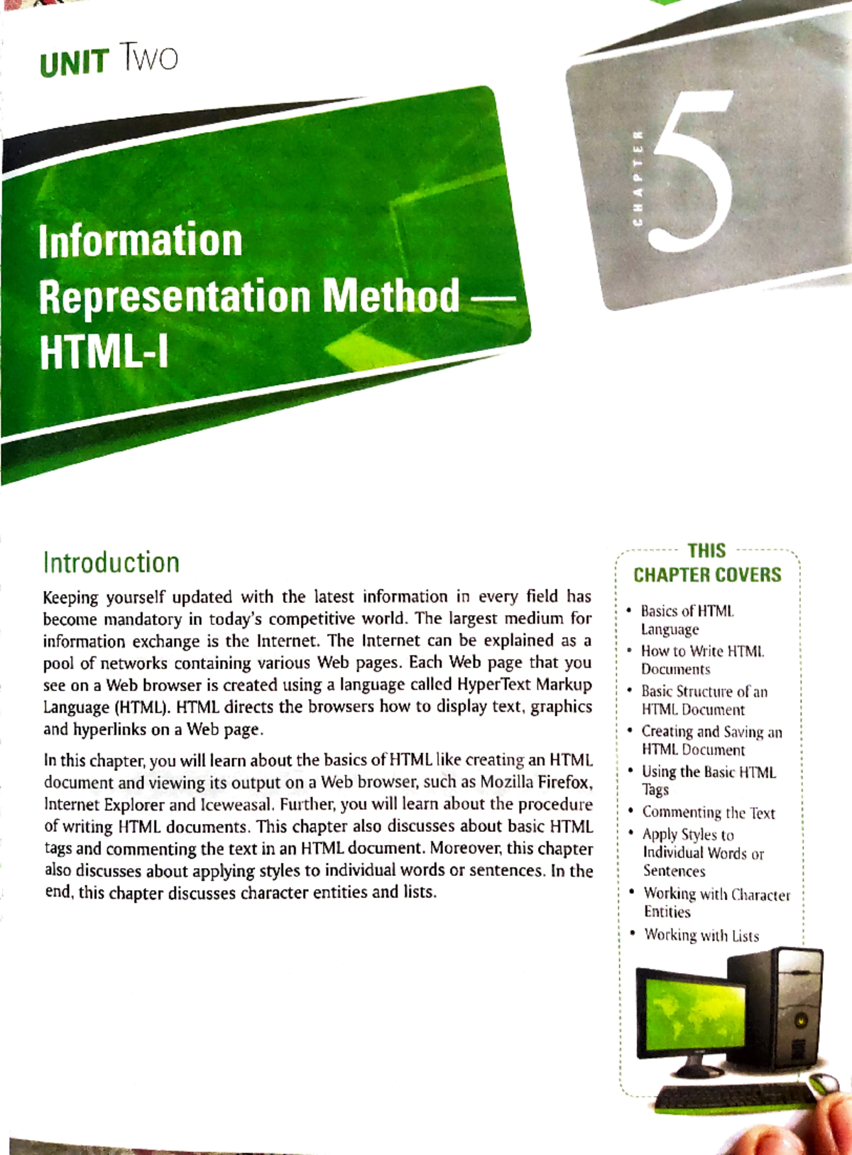 Computer ch5 - Html explanation - UNIT Two Information Representation Method THIS Introduction ...