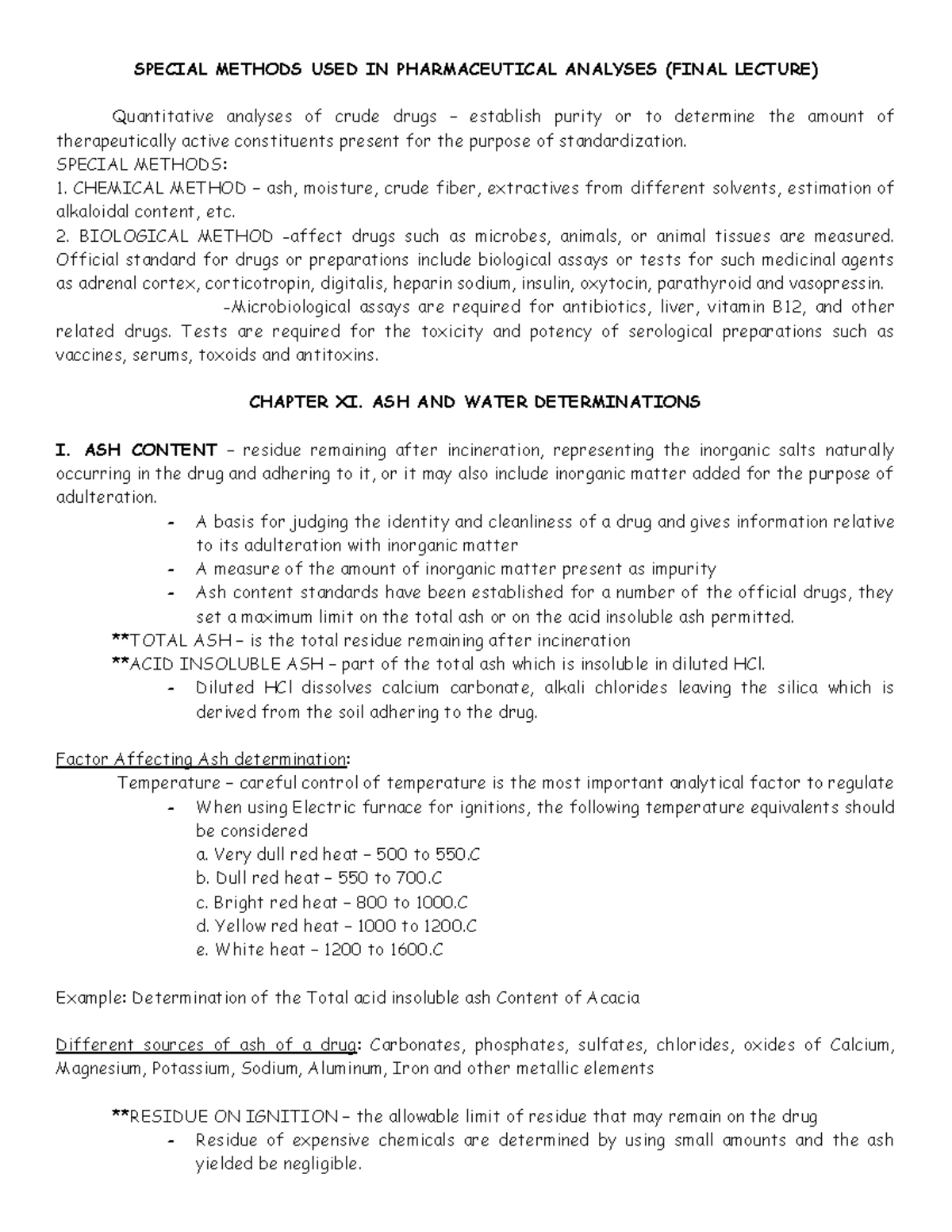 Chapter-XI-XV - Lecture notes 10 - SPECIAL METHODS USED IN ...