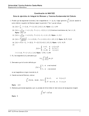 Teorema de Barrow y Teorema Fundamental del Calculo - Gu ́ıa 7 - C ́alculo Matem ́atica II (MAT ...