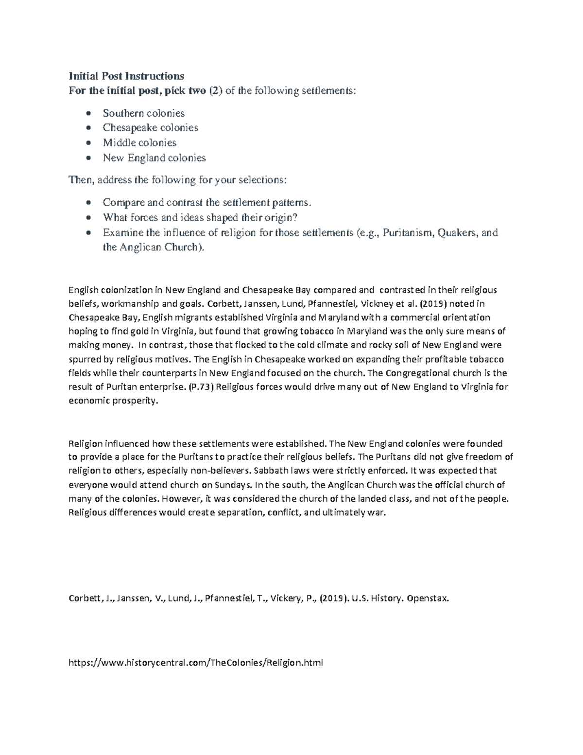 Discussion 1 - Initial Post Instructions For the initial post, pick two ...