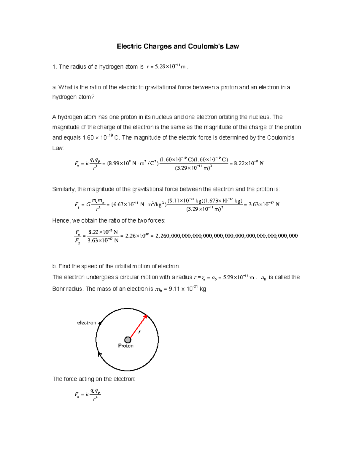 Lesson 23 Chapter 12 example problems answer key - Electric Charges and ...