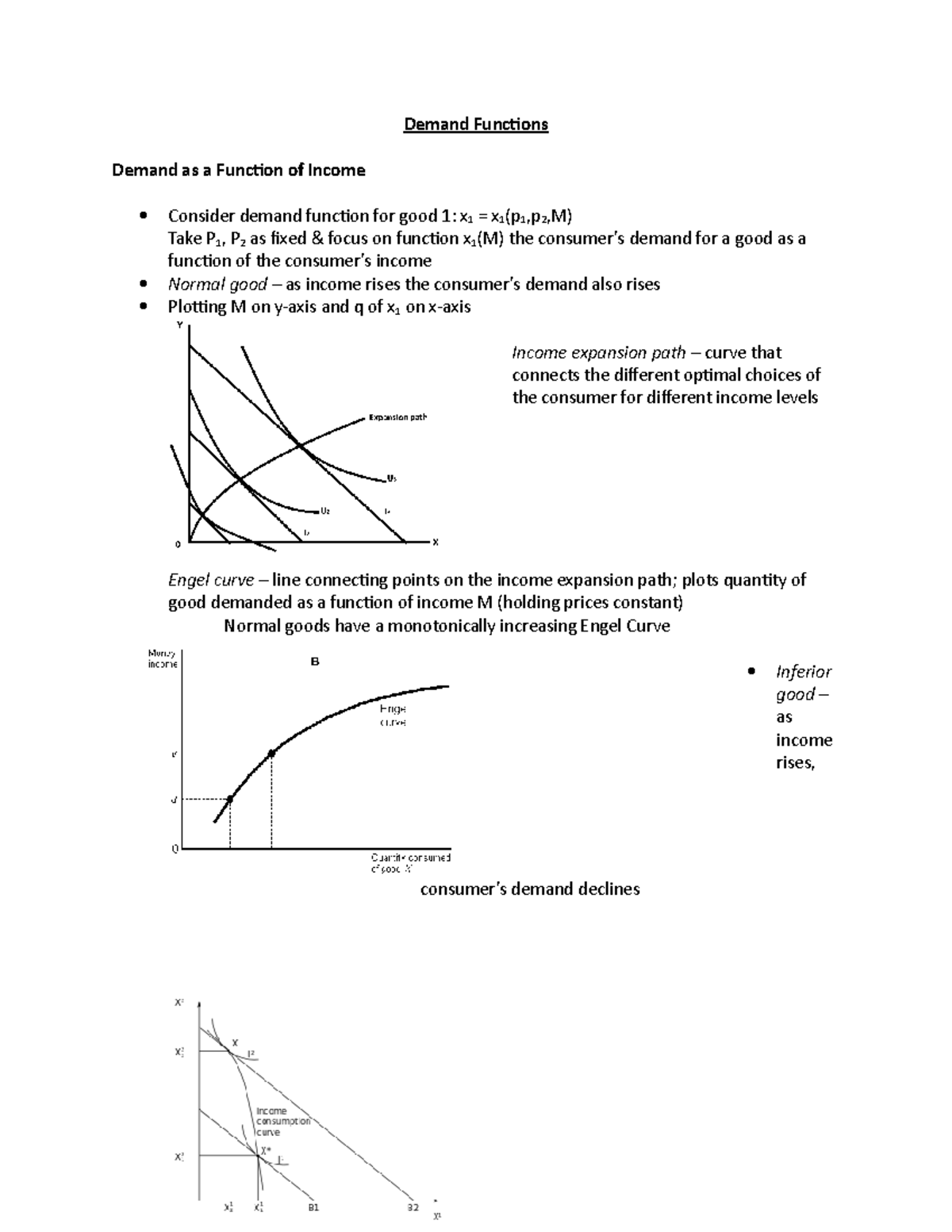 Chapter IV - Demand Functions - Demand Functions Demand as a Function ...